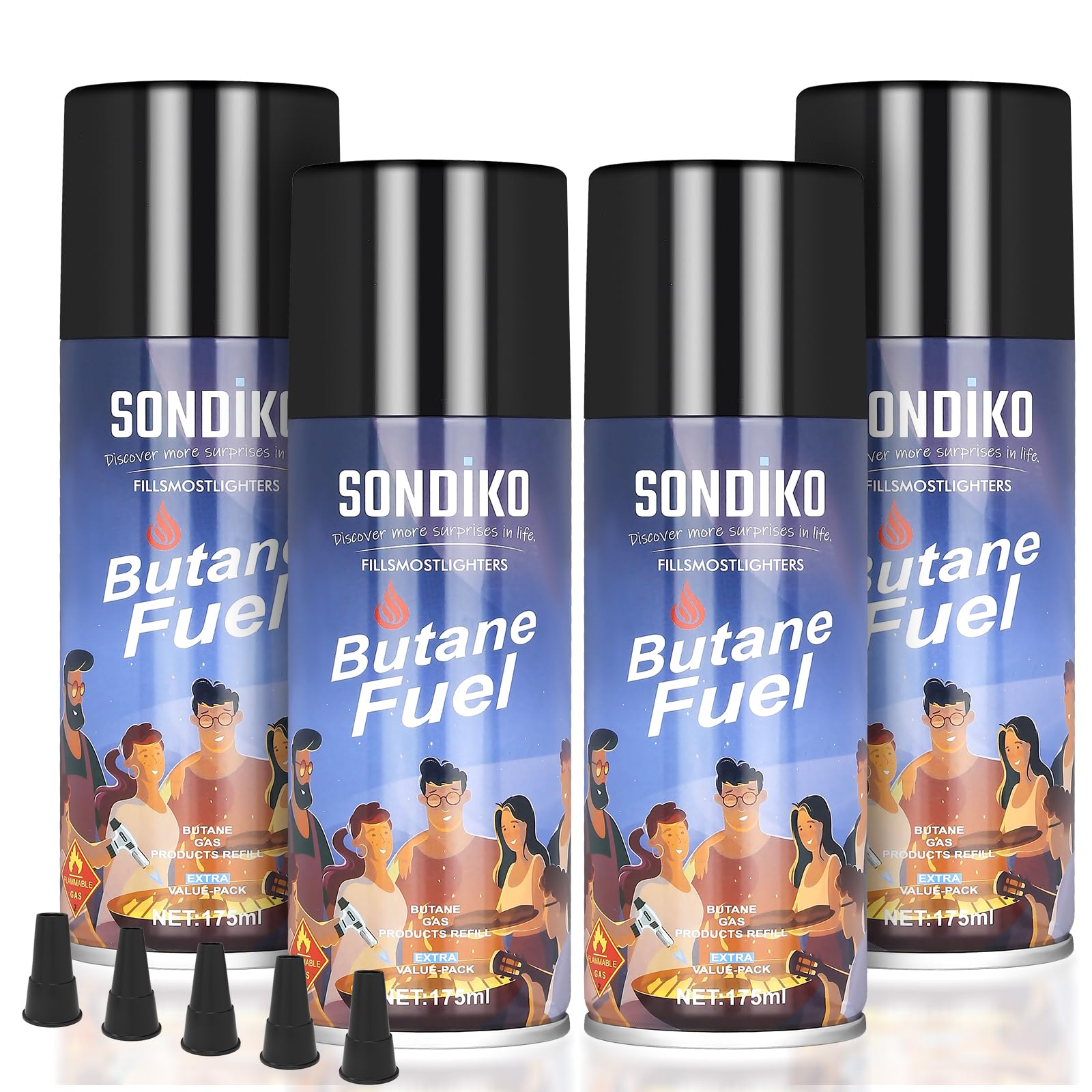 Amazon.com: Sondiko Butane Refill, 175 ml, Butane Fuel Refill, Lighter ...