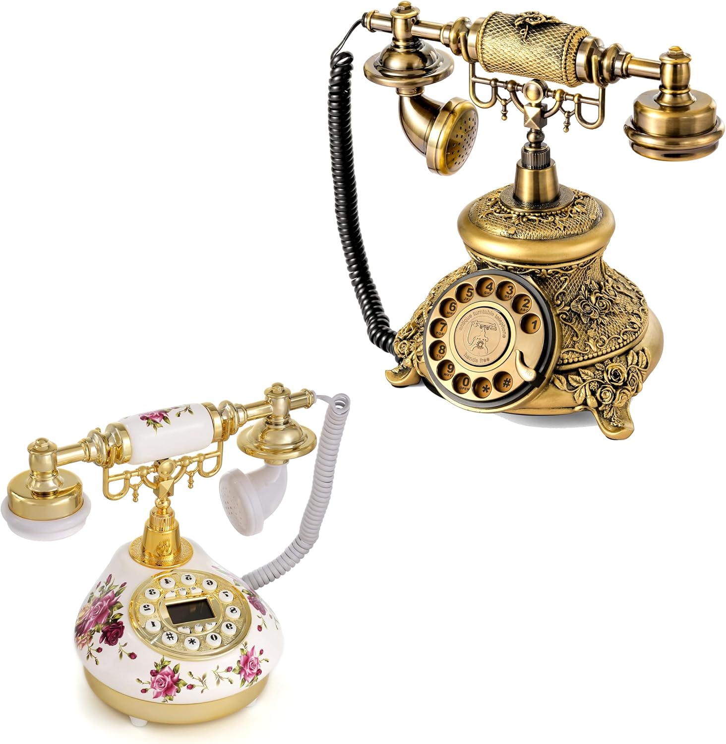 Amazon.com : WICHEMI Vintage Phone Retro Rotary Dial Phone Landline ...