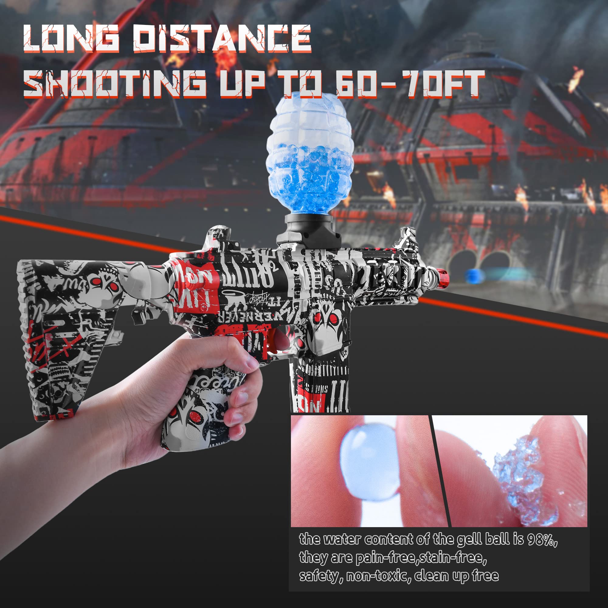Buy Electric Gel Ball Blaster, M4-A1 Automatic Splatter Ball Blaster ...
