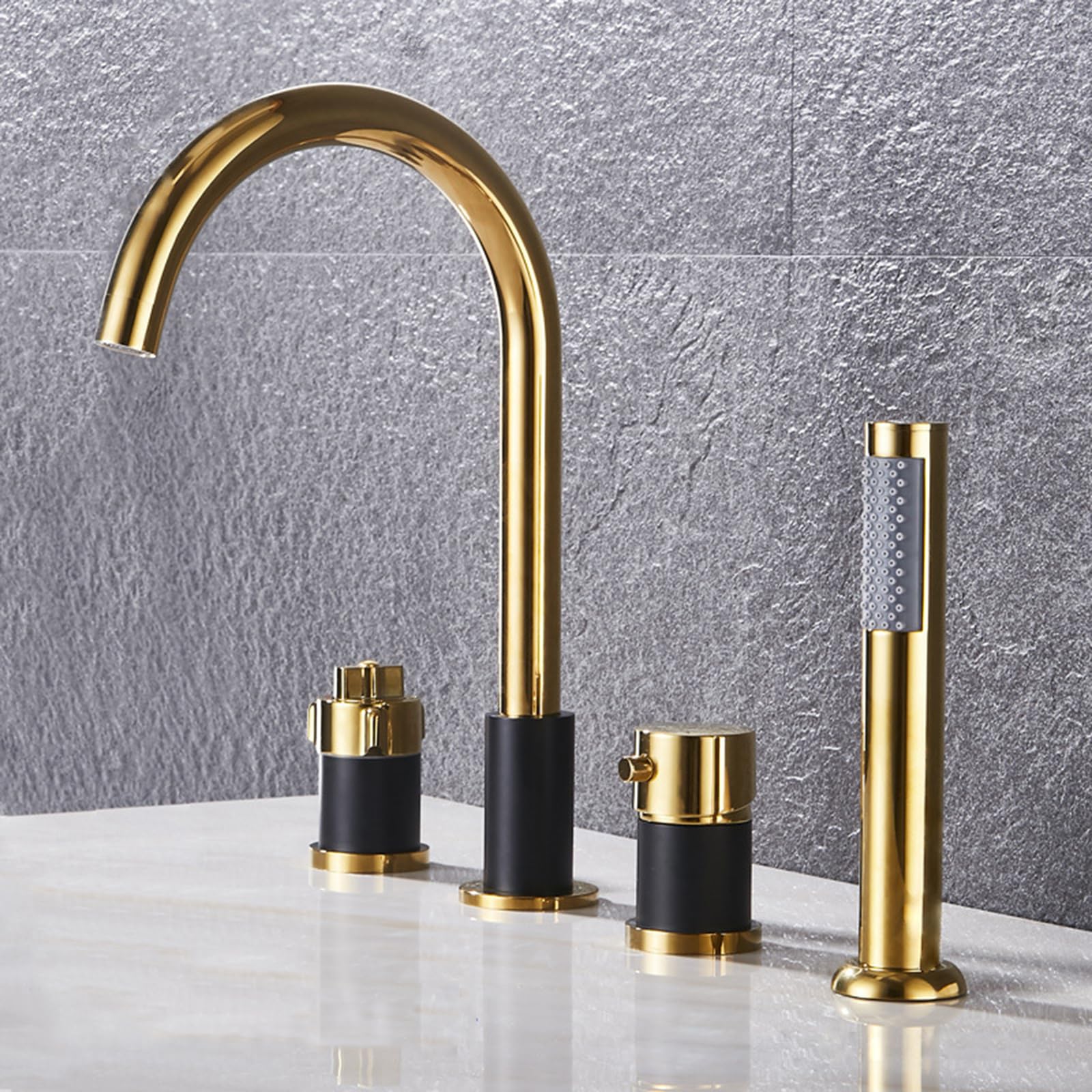 XJTNLB Shower Attachment for Bath Taps, Bathtub Mixer Tap with Pull Out ...