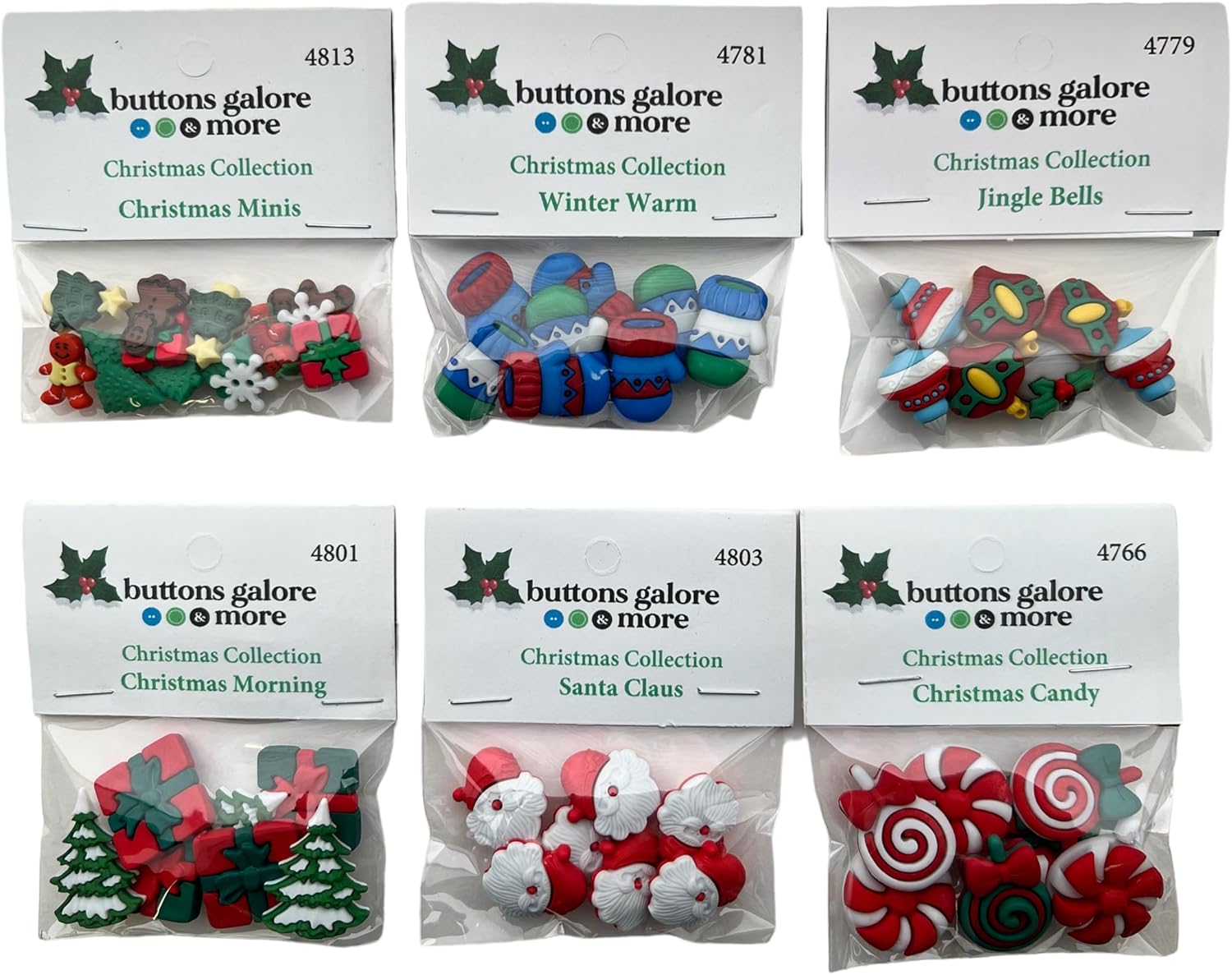 Amazon.com: Buttons Galore 50+ Assorted Christmas Buttons for Sewing ...