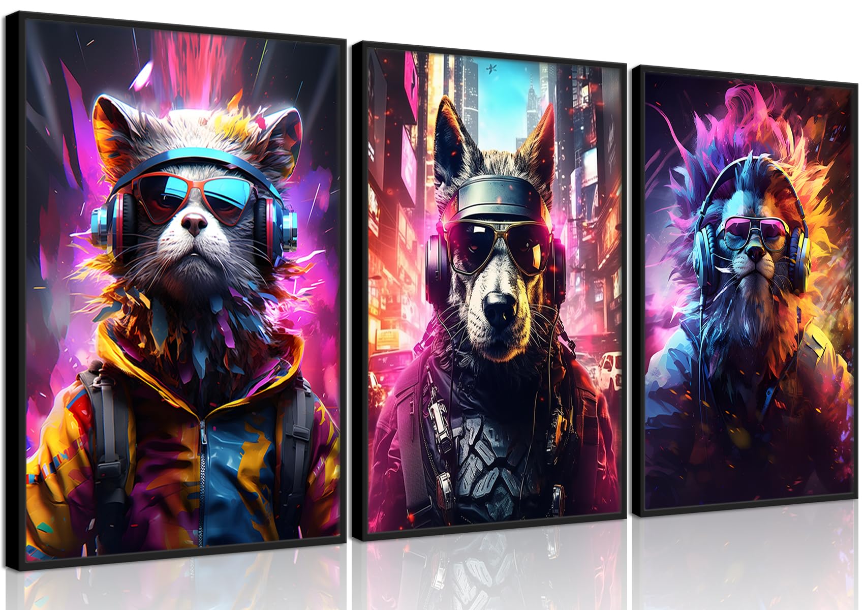 Gaming Posters Colorful Graffiti Animals Wall Decor Gamer Earphone ...