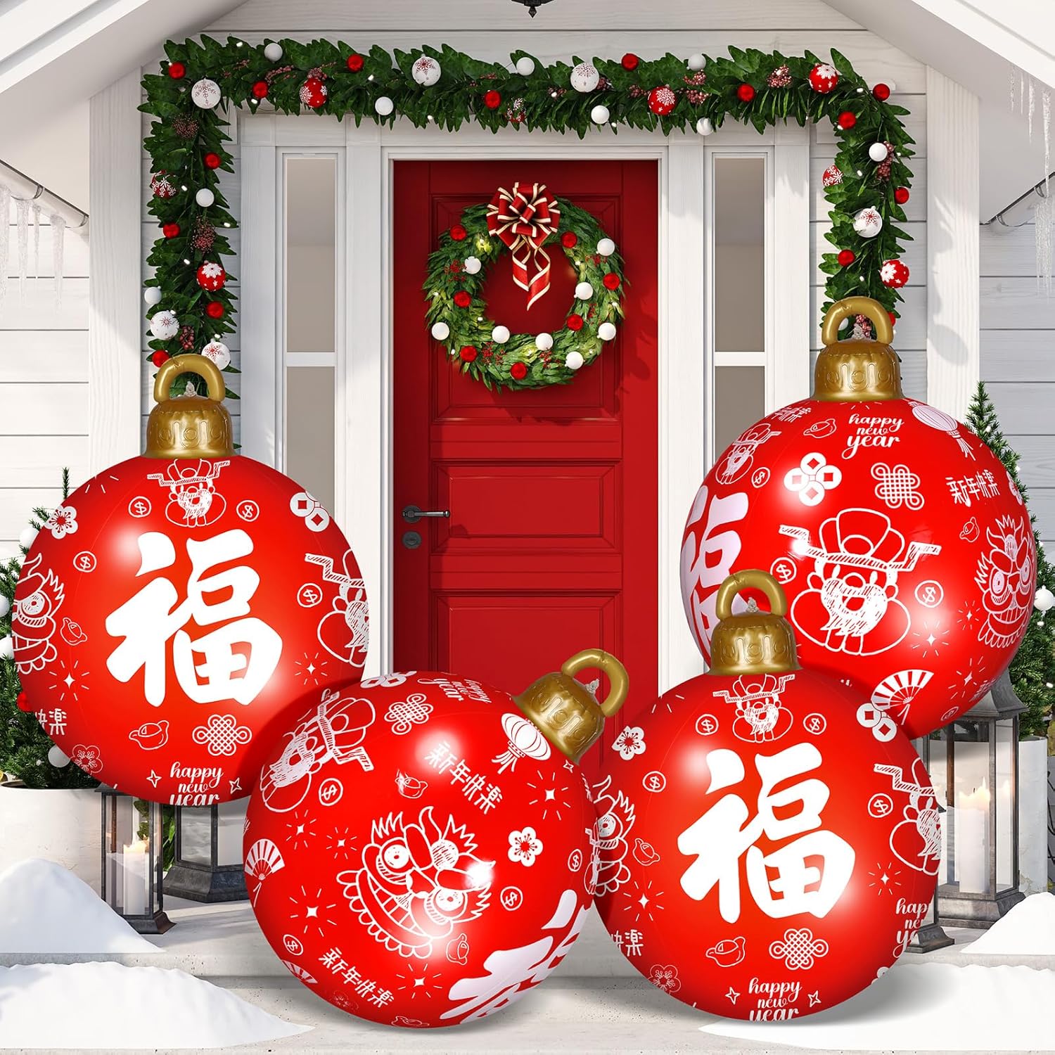 Amazon.com: Jetec 4 Pcs 24 Inch Chinese New Year's Day Inflatable Ball ...
