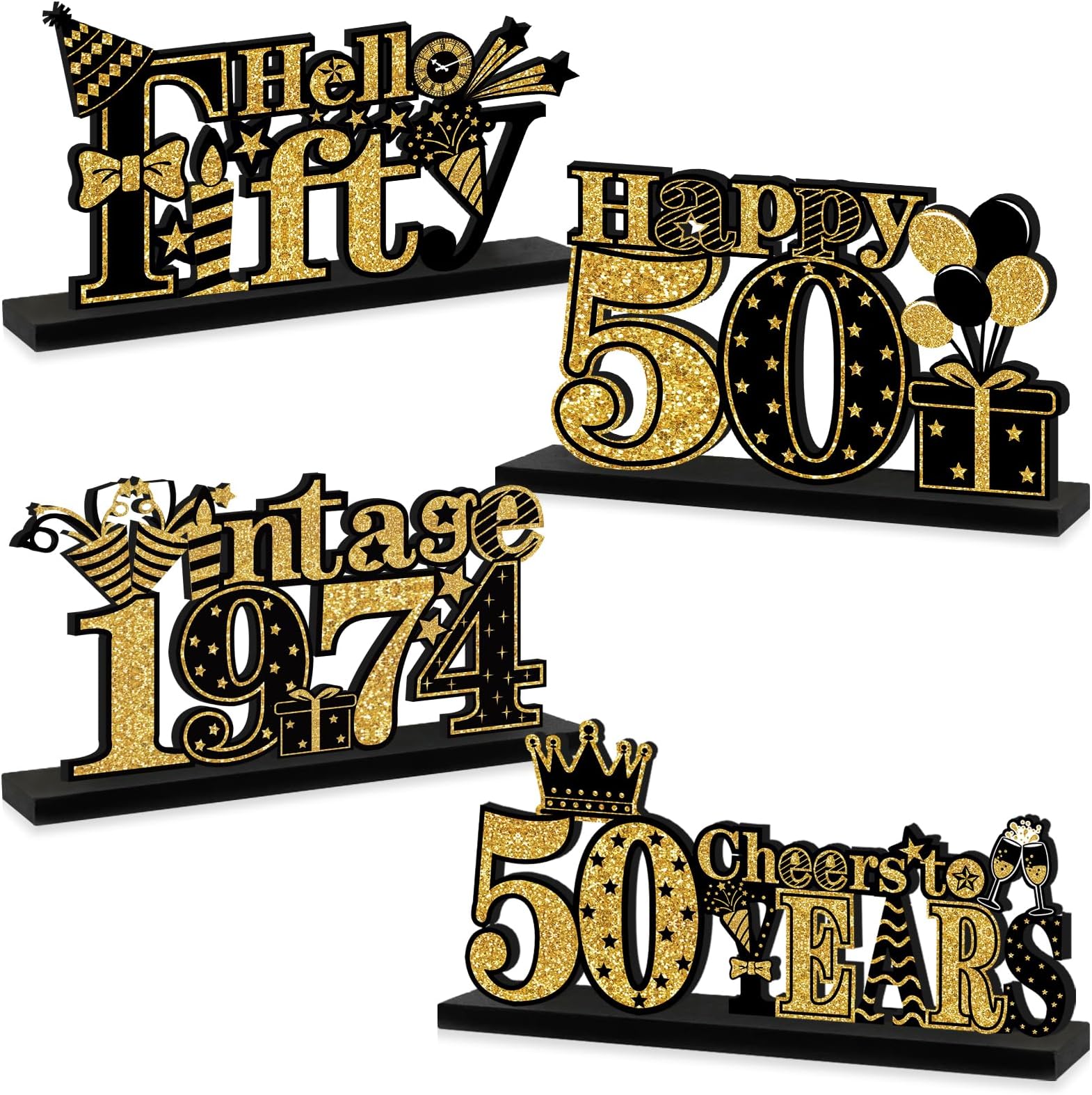 Amazon.com: Shellwei 6 Pcs 50th Birthday Decorations for Men and Women ...