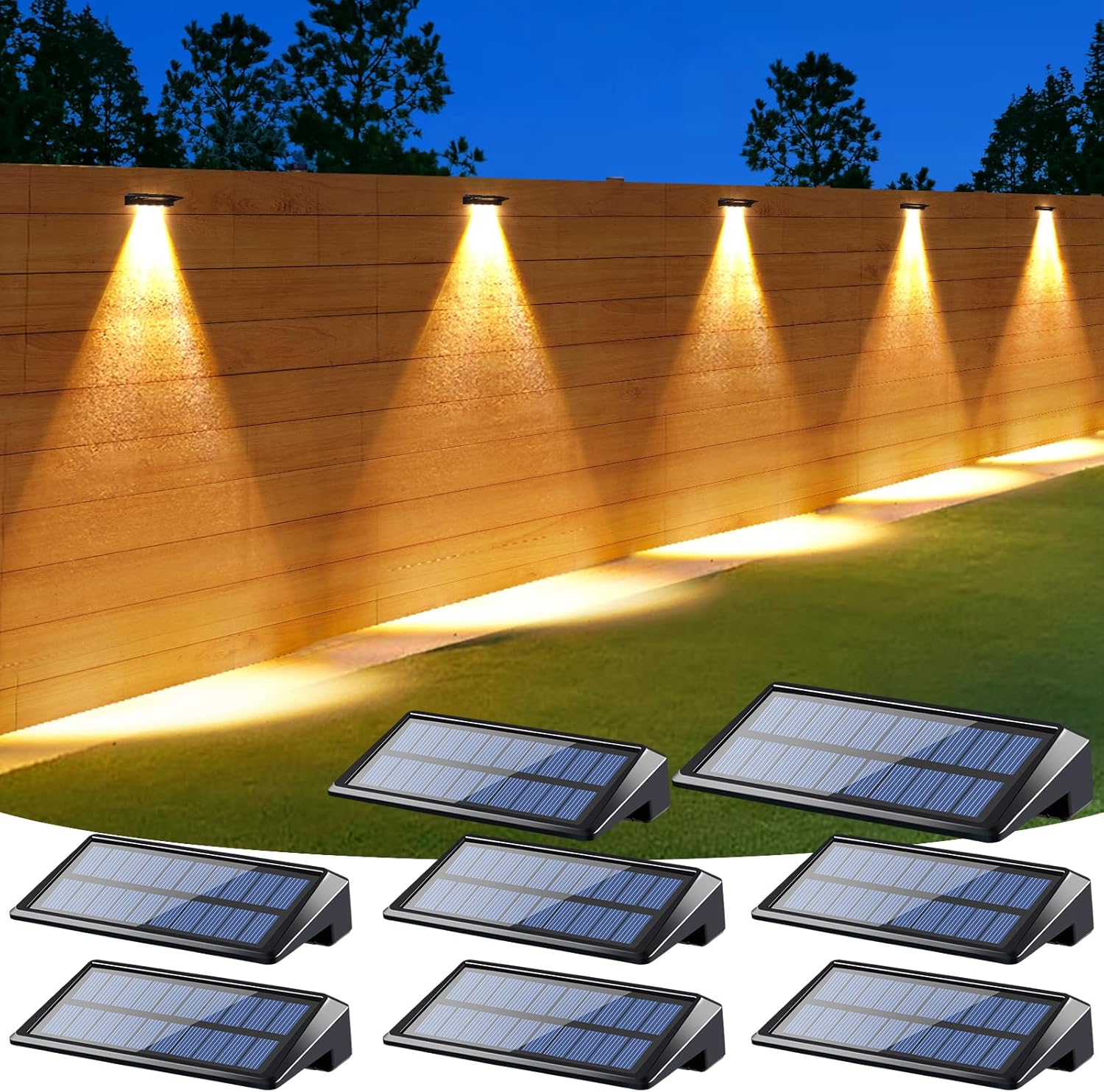 LIFENGSOLER Fence Lights, Solar Fence Lights Outdoor Waterproof Led ...
