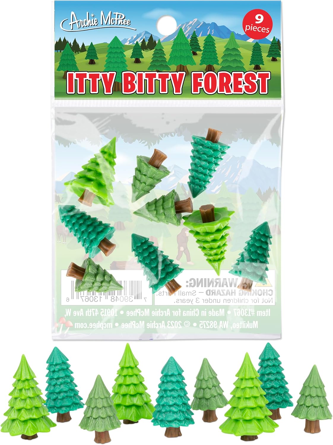 Amazon.com: Accoutrements Itty Bitty Forest Trees 9 Piece Set ...
