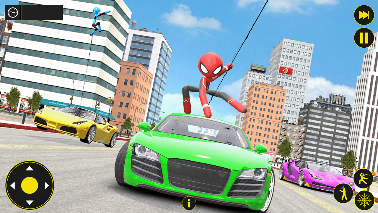 Real Flying Stick Spider Hero Fighting Game: Urban City Stickman Spider ...
