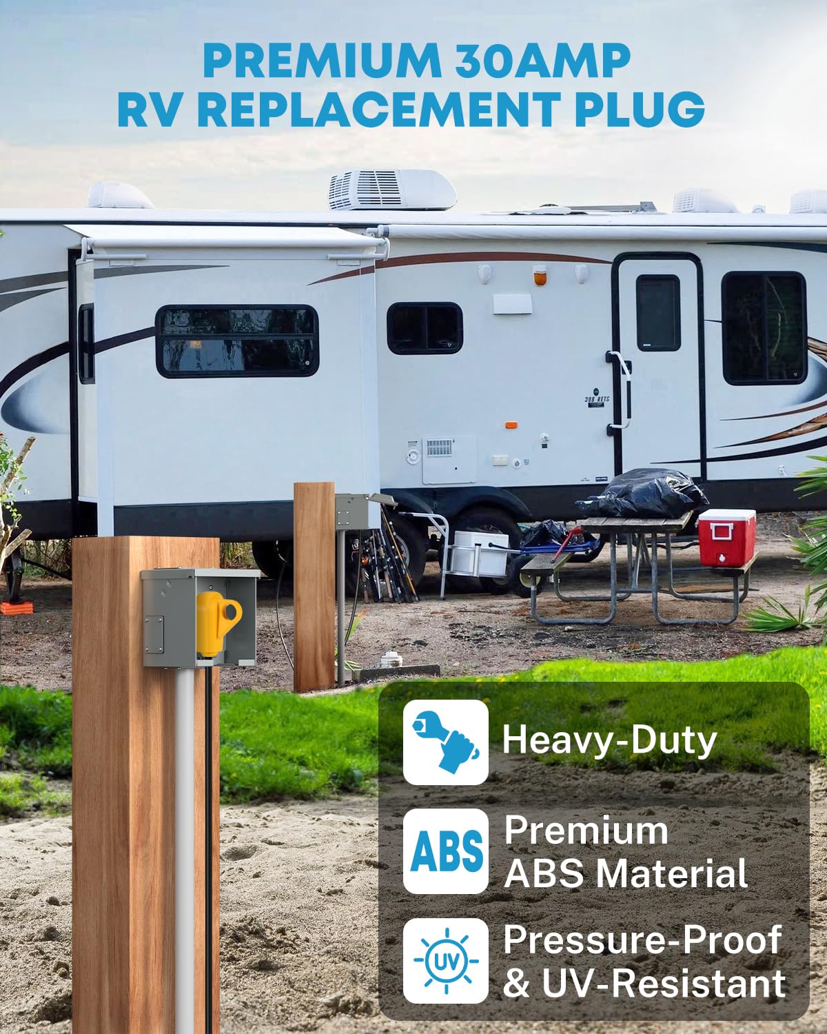 Snapklik.com : Kohree 30 Amp RV Plug Female, RV Receptacle Heavy Duty ...