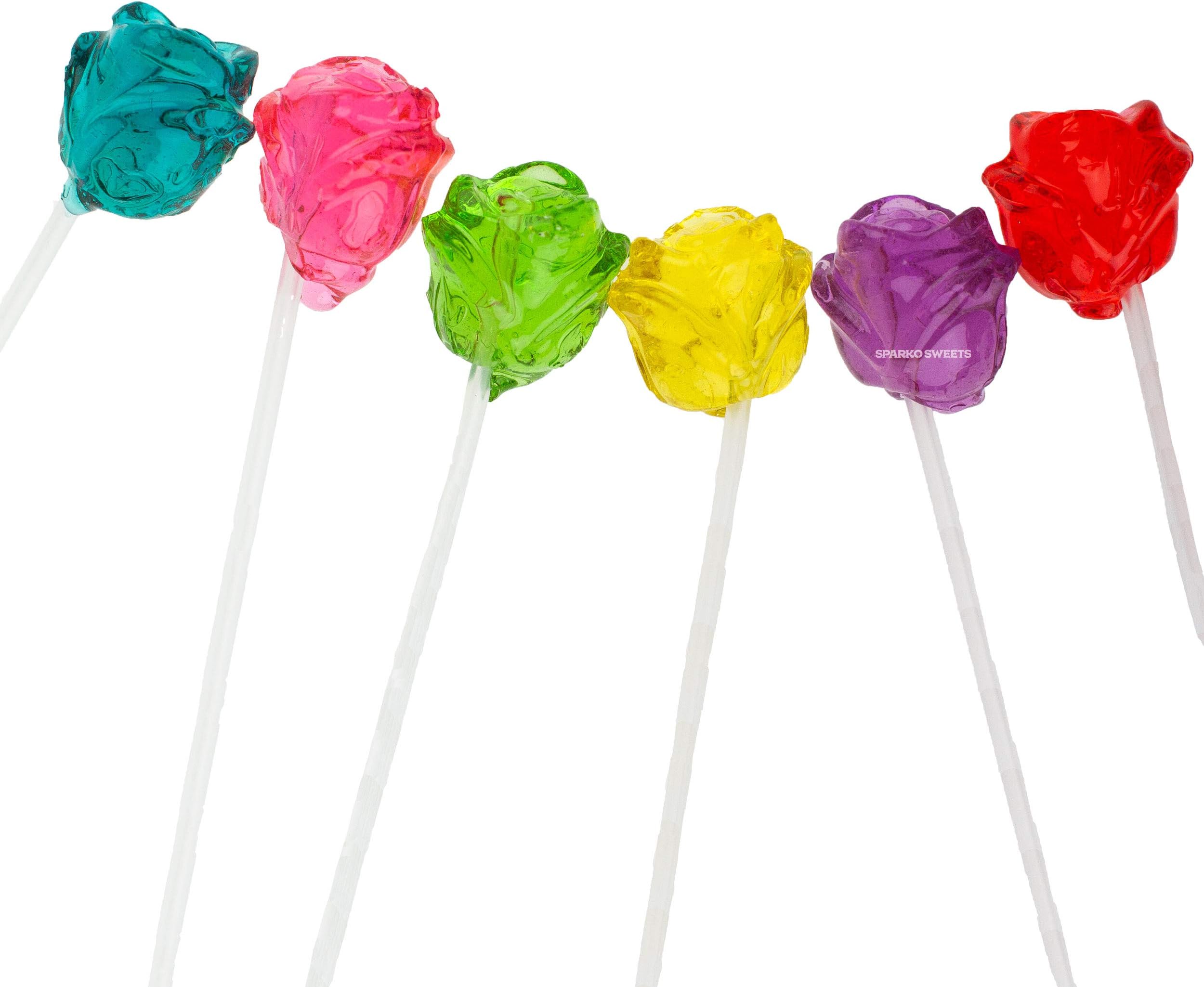 Amazon.com : Sparko Sweets Twinkle Pops Lollipop, Red Rose 3D Shape ...