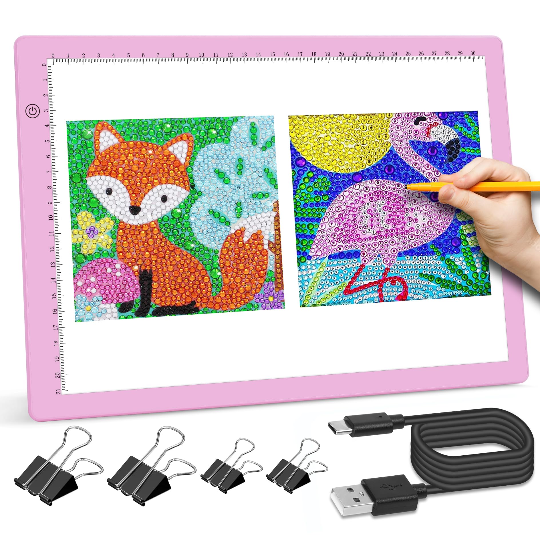 Snapklik.com : Comzler A4 Pink Light Board For Tracing, Dimmable ...