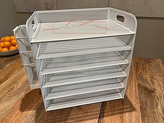 Amazon.com: SUPEASY 6 Tier Paper Organizer with 4 Pen Holders, Mesh ...