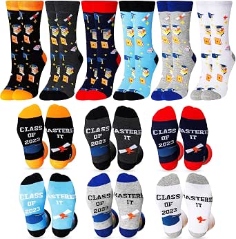 Amazon.com: Mepase 6 Pairs Graduation Socks Graduation Gifts for Her ...