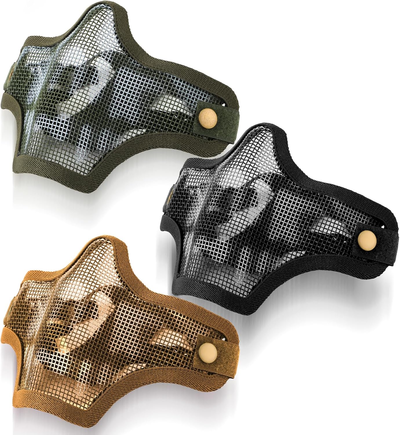 Amazon.com : Vertintong 3 Pcs Airsoft Mask Skull Airsoft Mesh Mask Half ...