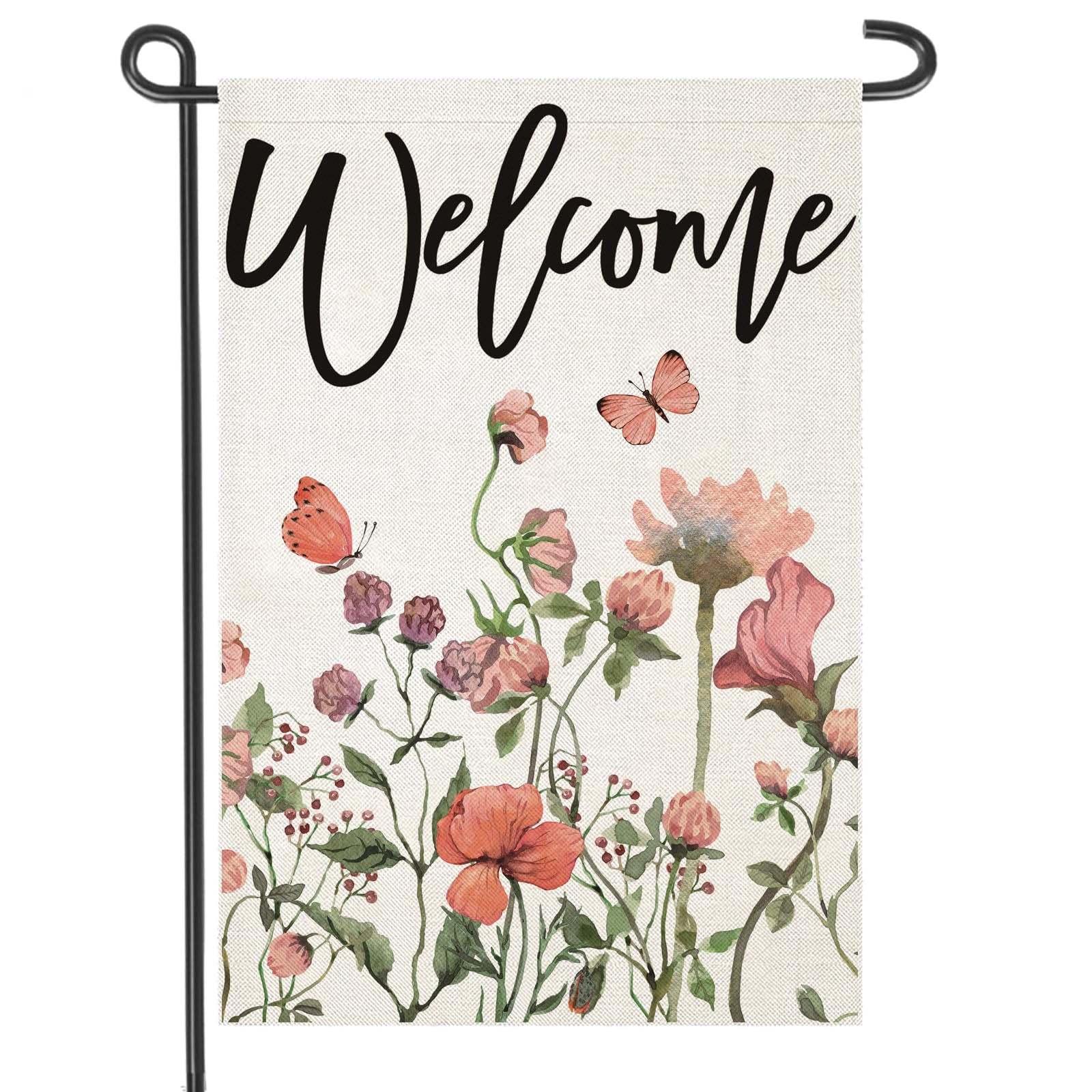 Amazon.com : Fapulee Welcome Spring Garden Flags 12x18 Inch Double ...