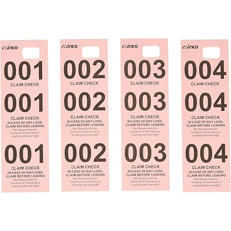 Amazon.com: Winco Coat Checks, Pink, 500 Per Box, Medium : Home & Kitchen