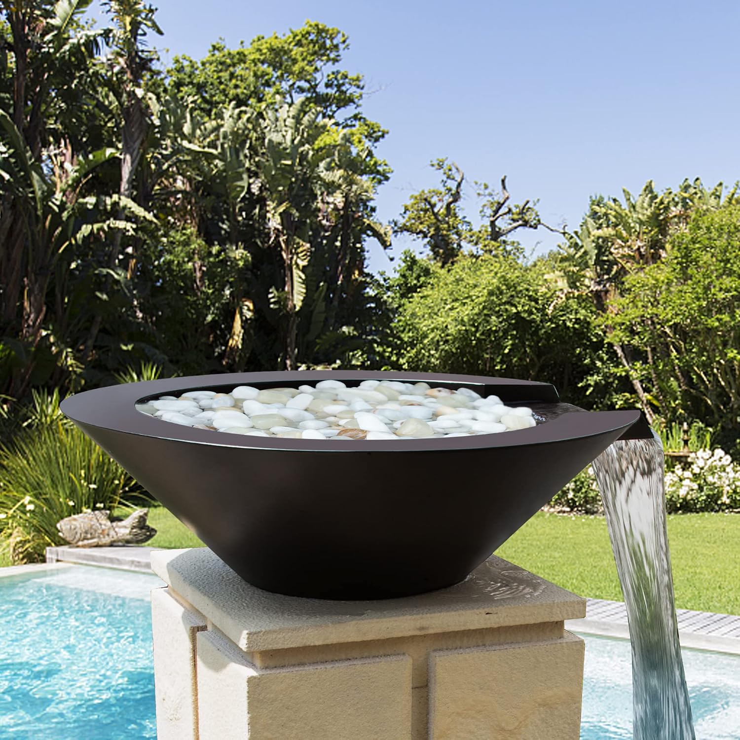 Amazon.com: PONDO 20" Round Garden Water Bowl, Stainless Steel Spilling ...