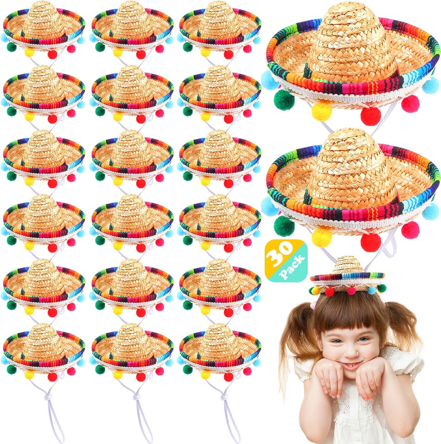 Amazon.com: Kigeli 30 Pcs Mini Sombrero Hats 6 Inch Cinco De Mayo ...