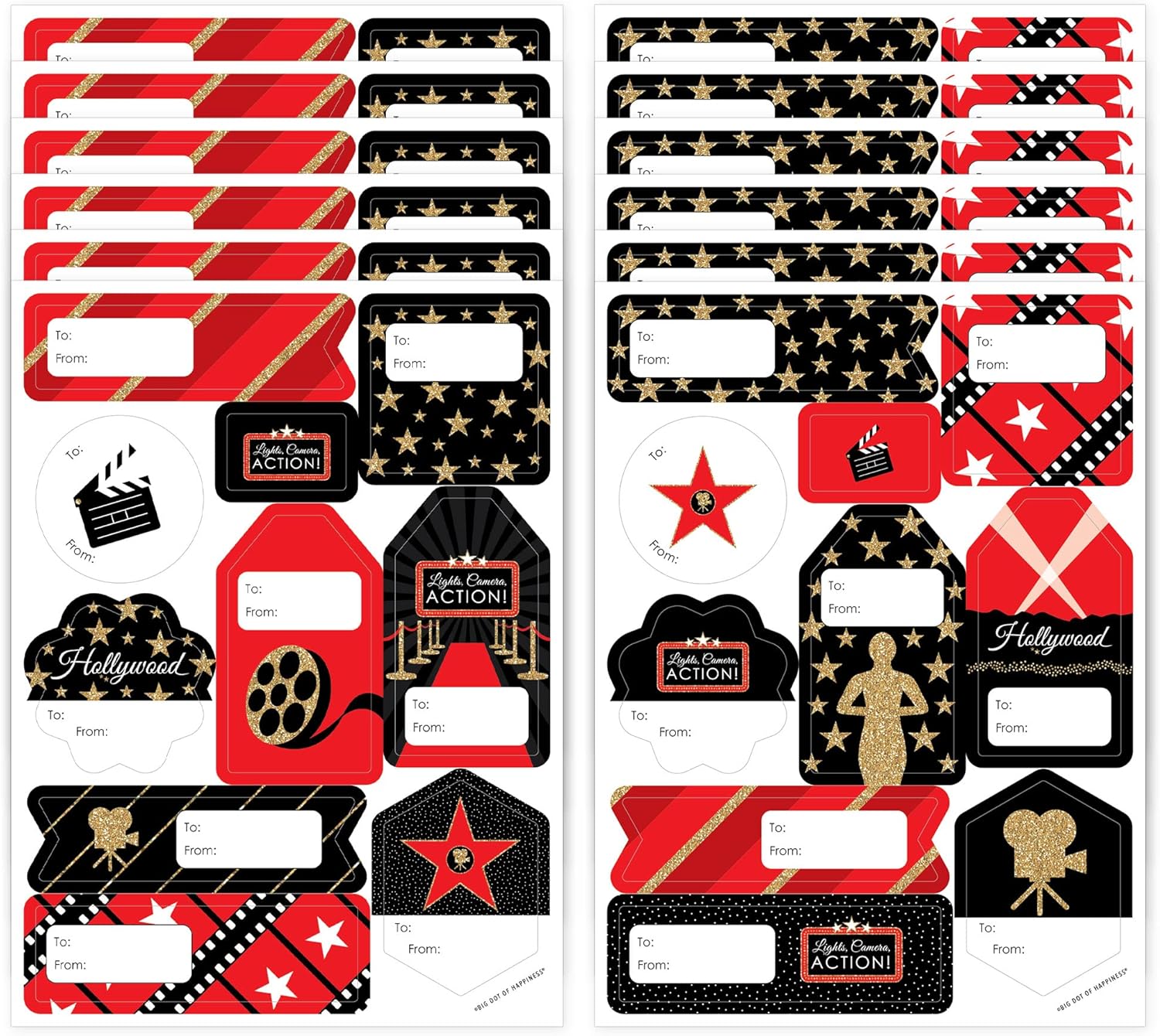 Amazon.com: Big Dot of Happiness Red Carpet Hollywood - Assorted Movie ...