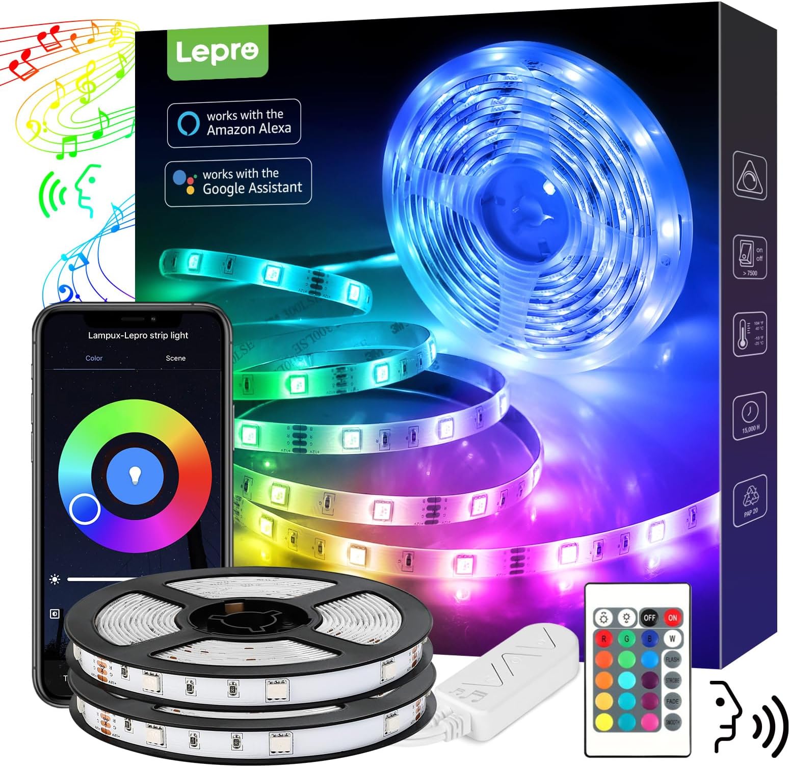 Amazon.com: LumBelle Smart Curtain Lights RGB 5050 Built in Chip, Color ...