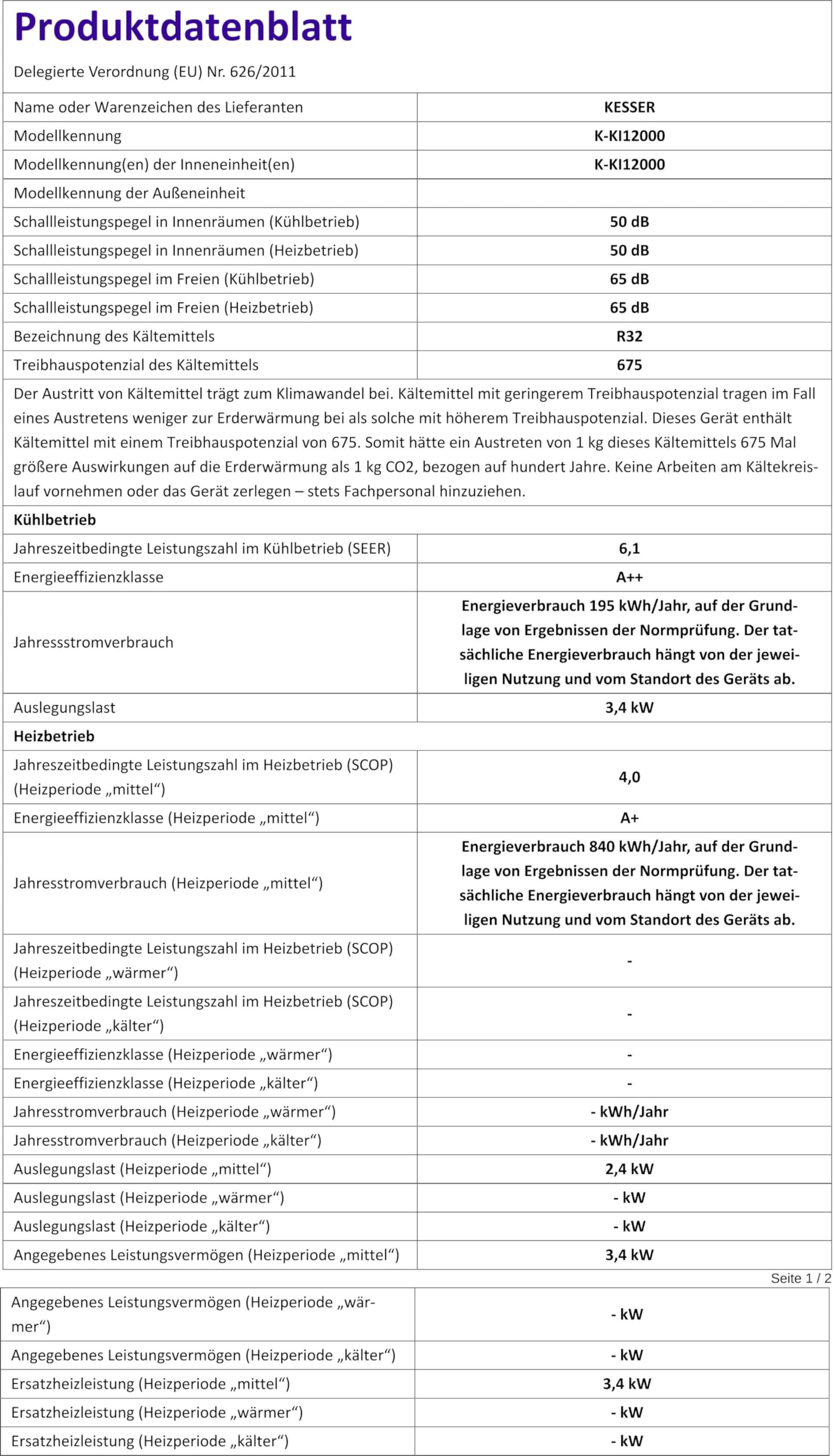 DIMSTAL 12000 BTU 3,6kW ULTRA - Split Klimaanlage + Heizung ECO Smart ...