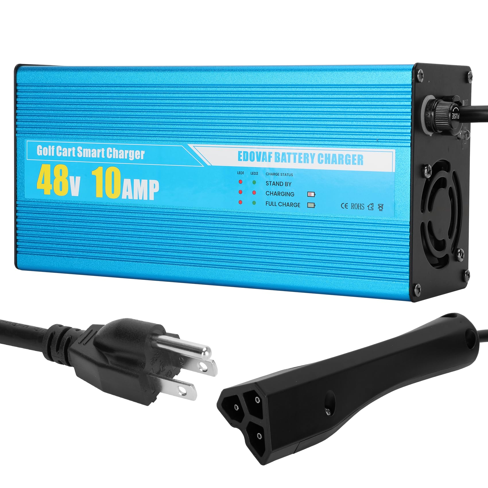Amazon.com: 10 Amp 48 Volt Golf Cart Battery Charger for EZGO RXV&TXT ...