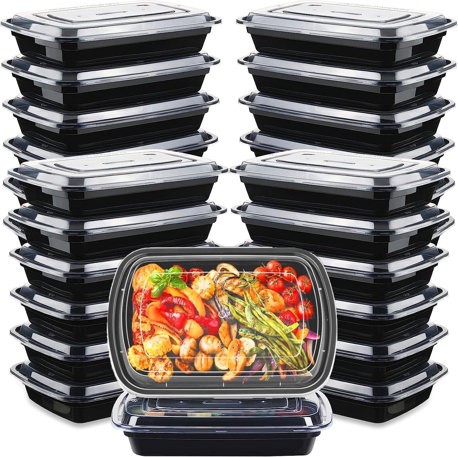 Amazon.com: 150 Set - 58oz Meal Prep Containers with Lids, Plastic Food ...
