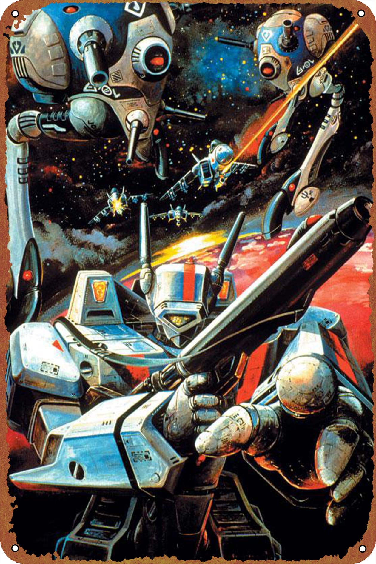 Amazon.com : Robotech Metal Tin Sign Wall Decor Funny Vintage Tin Sign ...