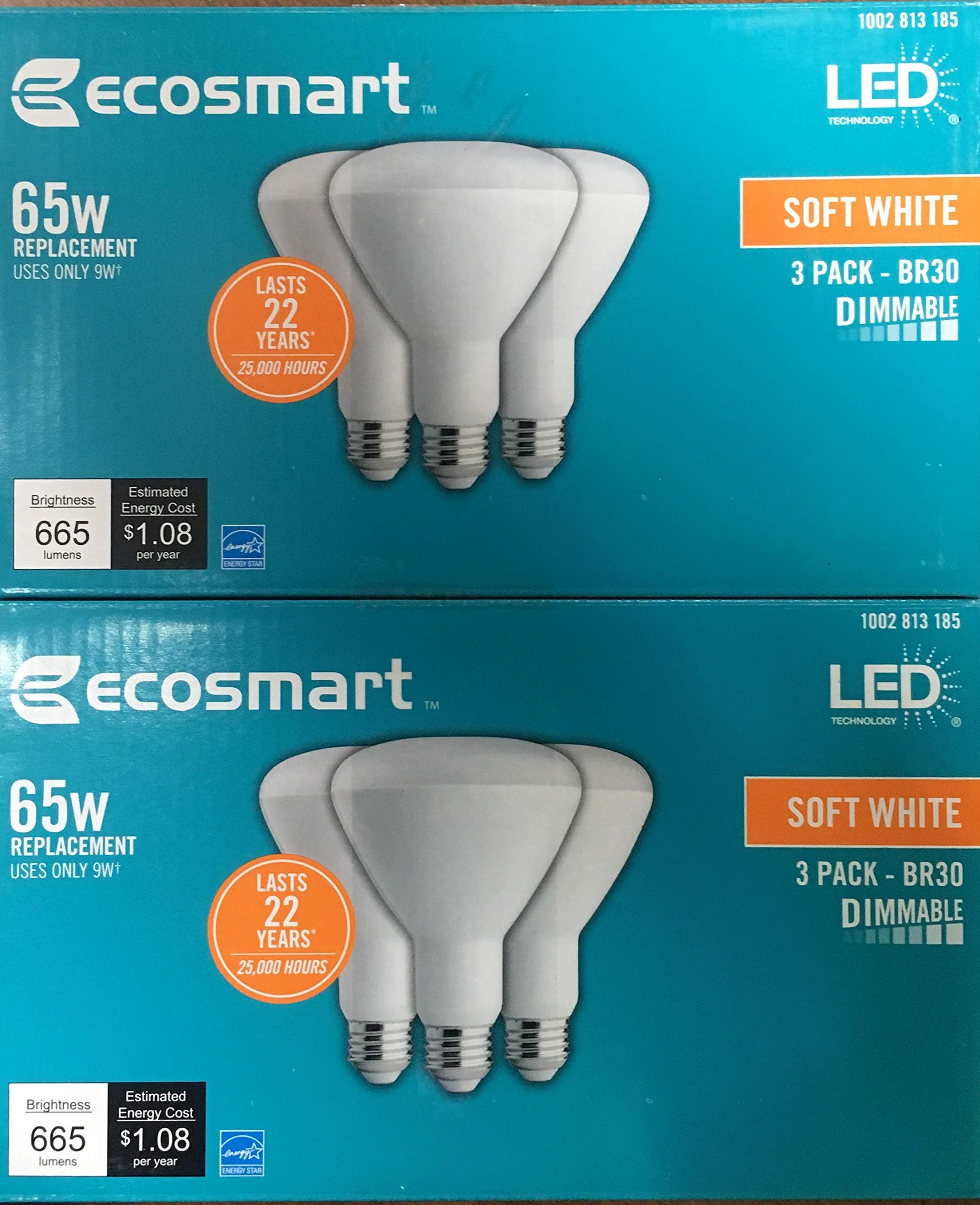 EcoSmart 65W / 65 Watt Replacement (10.5W) LED BR30 Dimmable Soft White ...