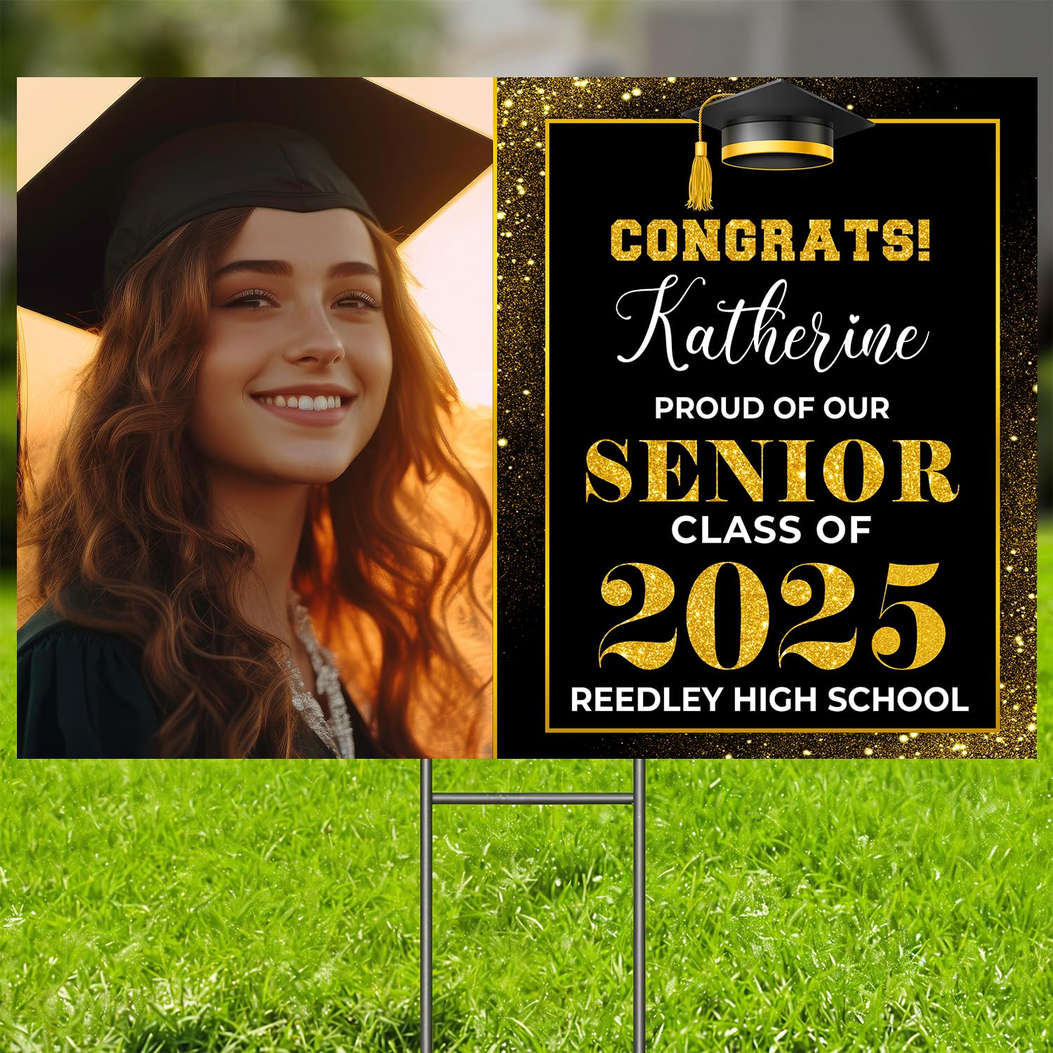 Amazon.com : Personalized Graduation Yard Sign 2025 With Photo, Class ...
