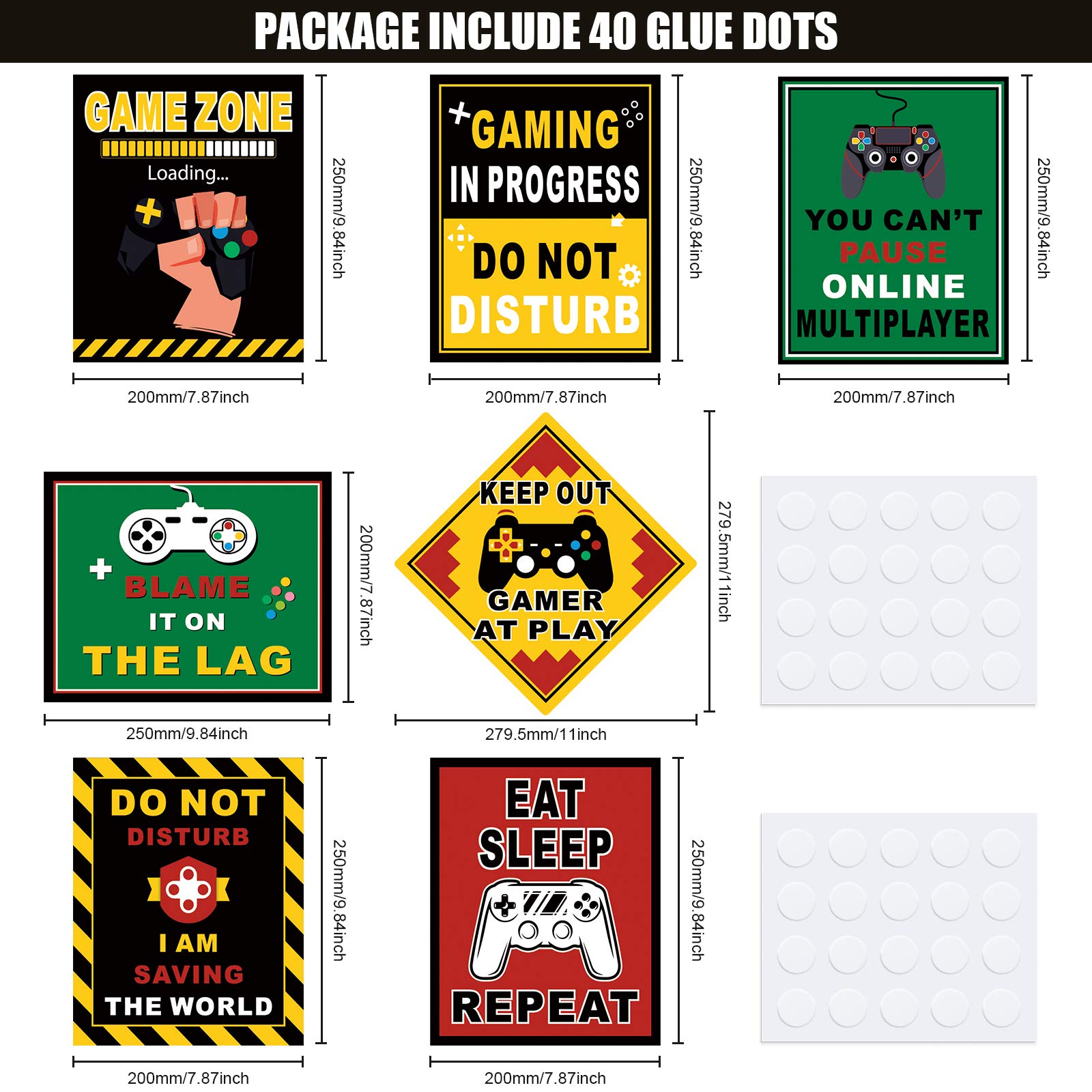 Buy 9 Pieces Video Game Themed Wall Art Posters Art Print Funny Gaming ...