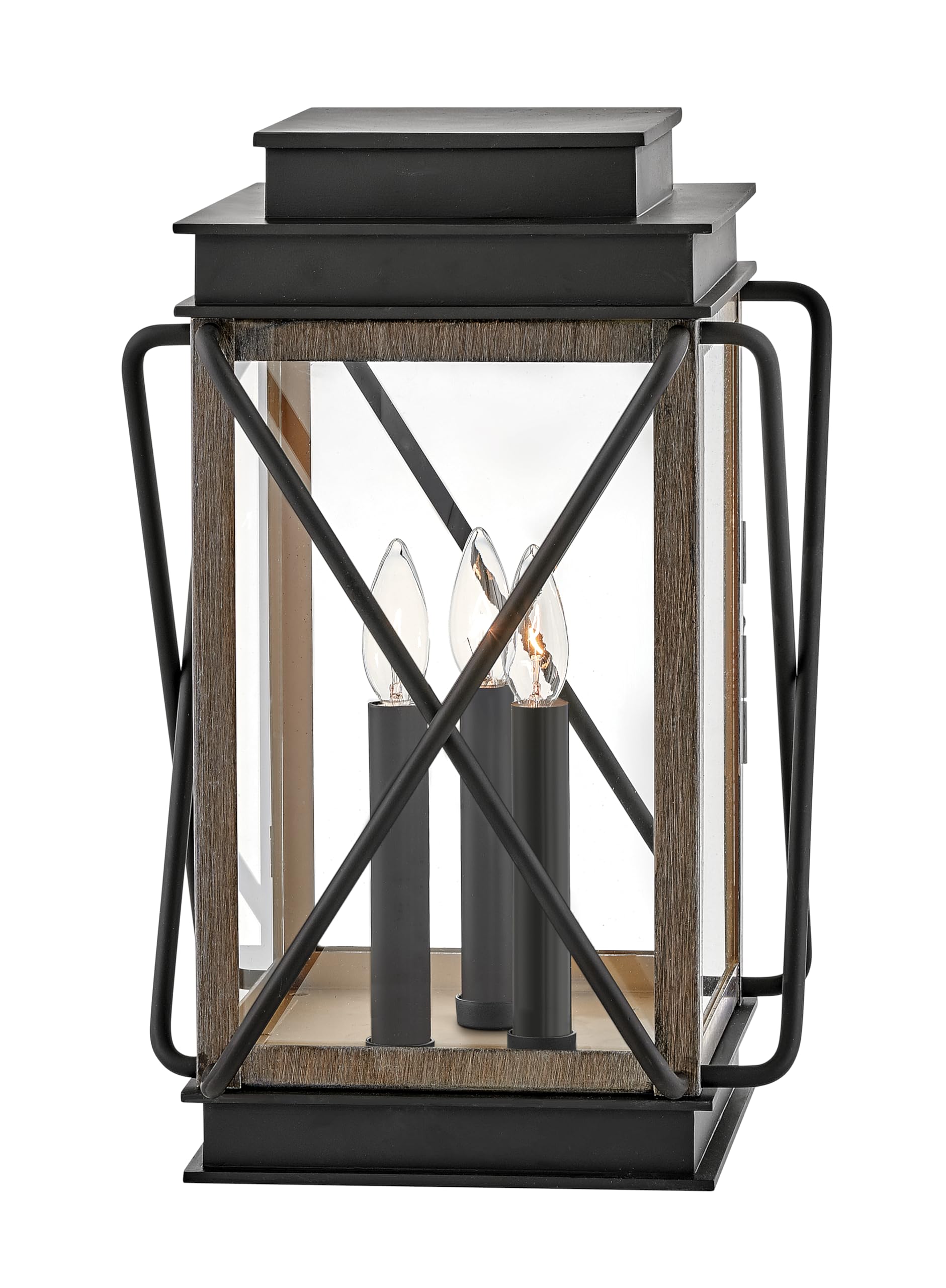 Hinkley Montecito Medium Pier Mount Outdoor Lantern - Low Voltage Bulb Included, Aluminum, Clear ...