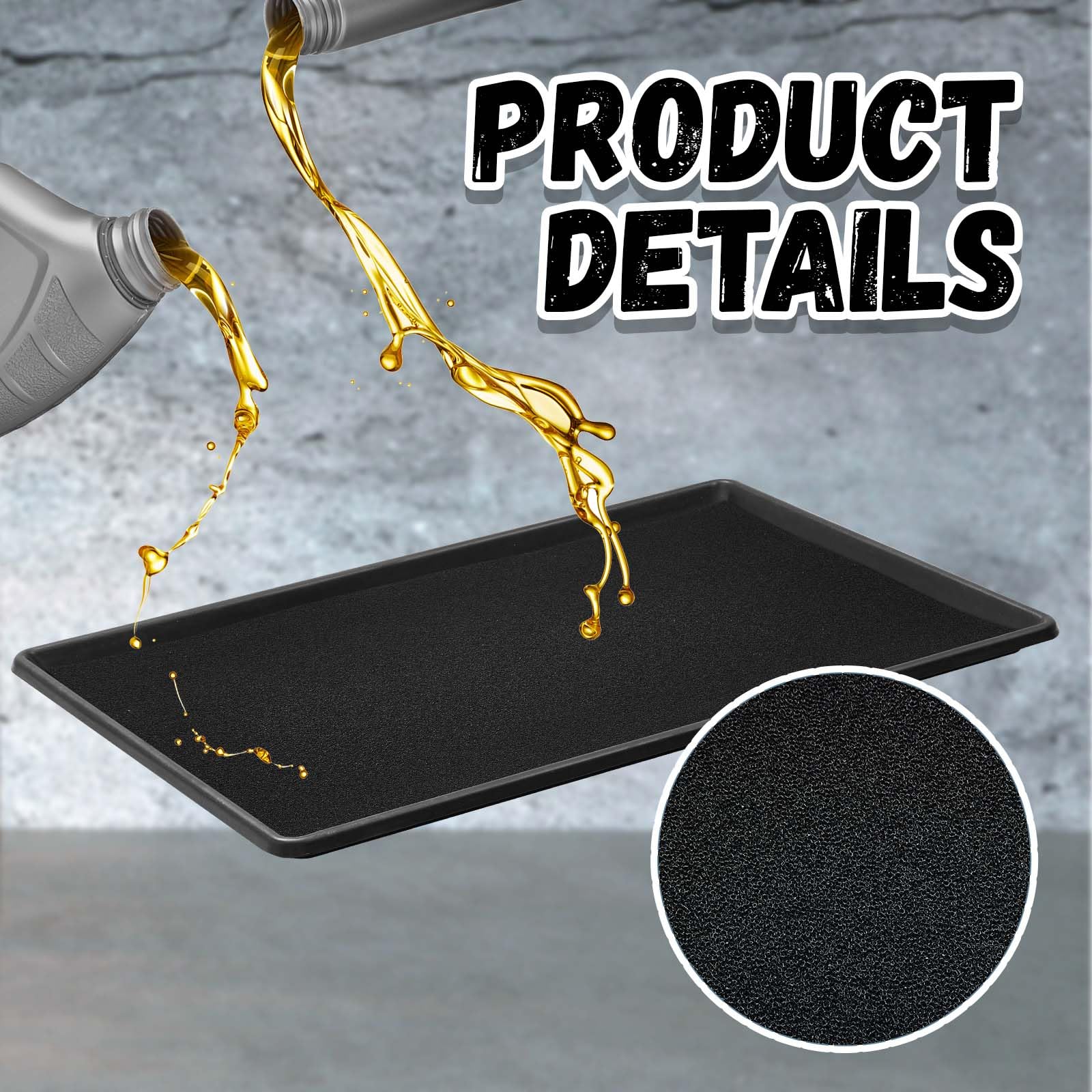 1 Set 35 x 24 x 1.4 Inch Oil Drain Drip Pan for Car with Square No ...