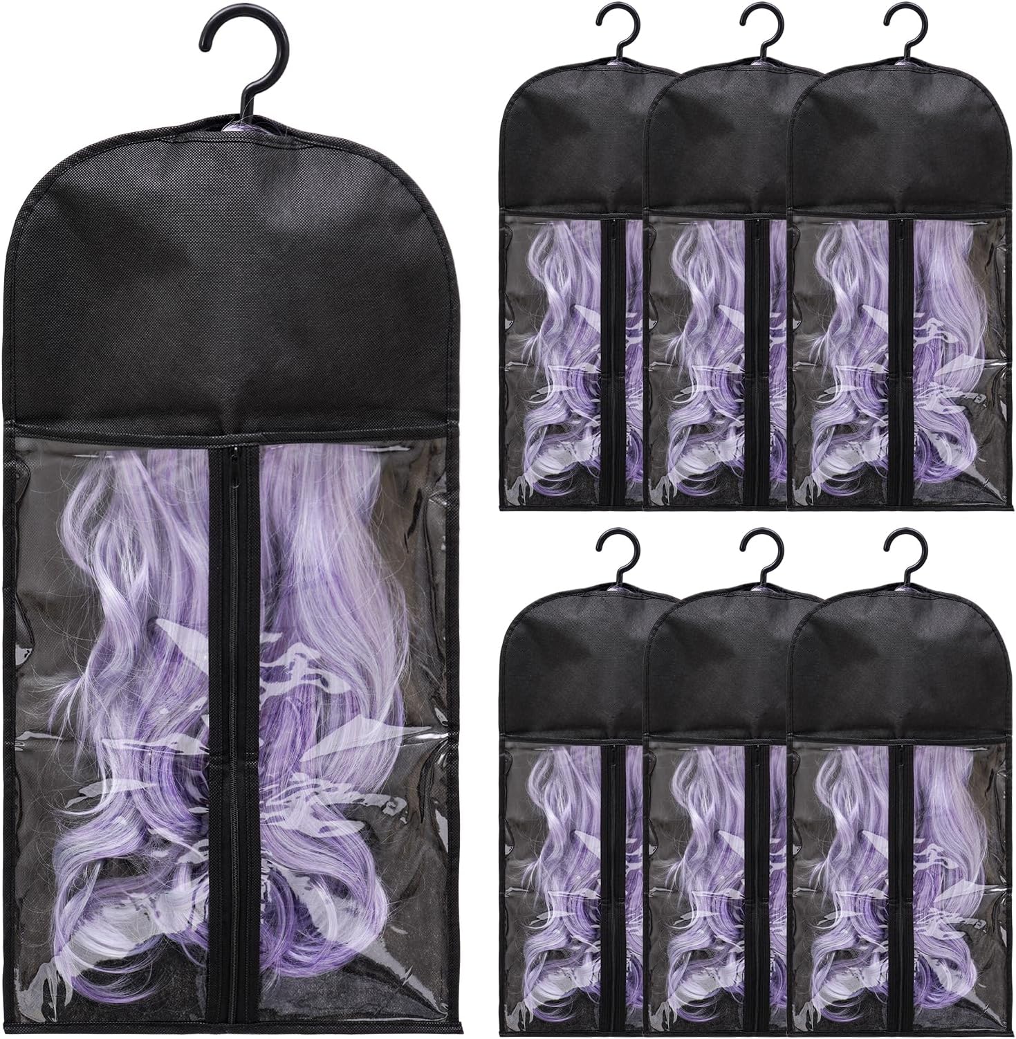Amazon.com: Jonley 4Pcs Extra Long Wig Storage Bags with Hanger, Wig ...