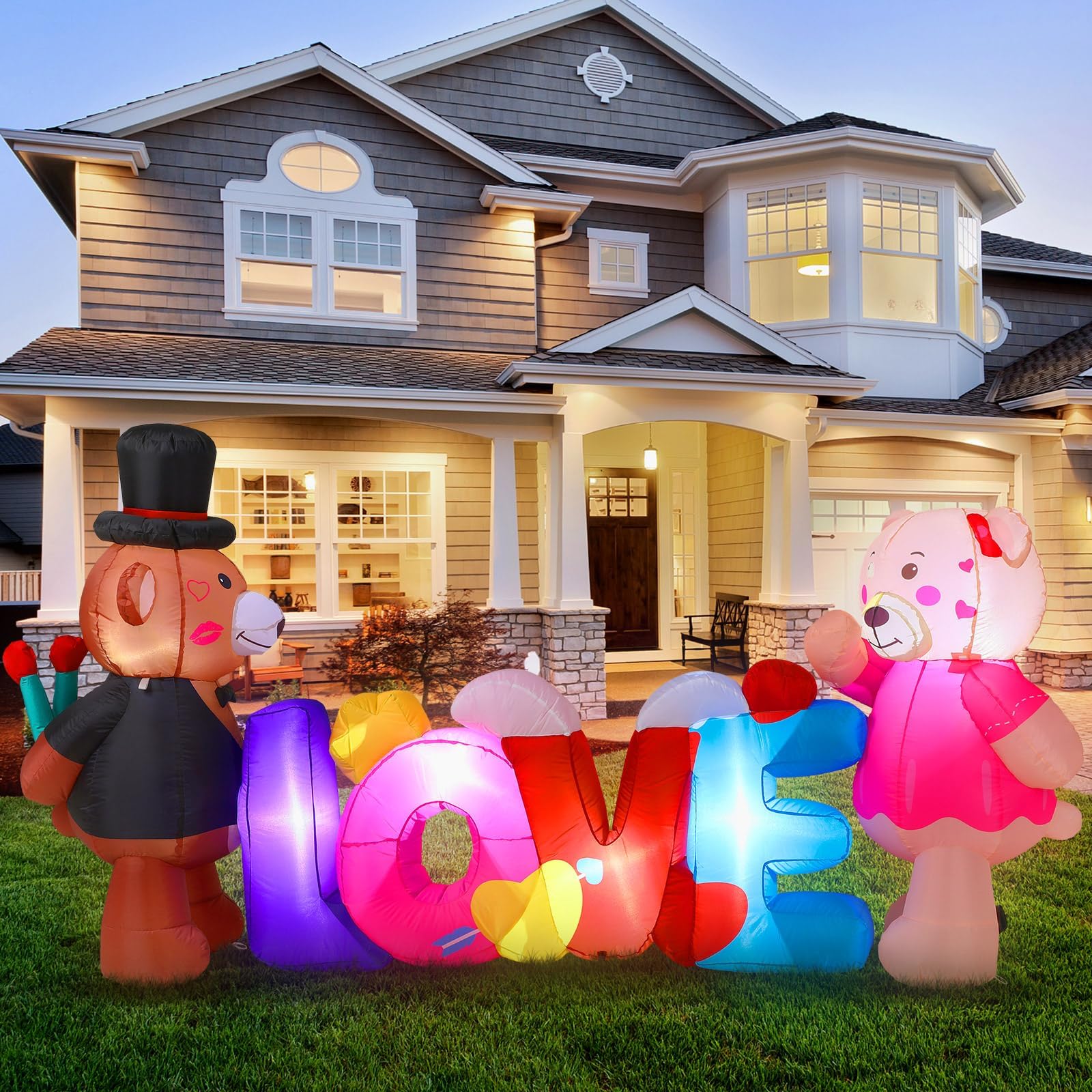 Amazon.com: Shappy 7.2 FT Long Inflatables Easter Decorations LED ...