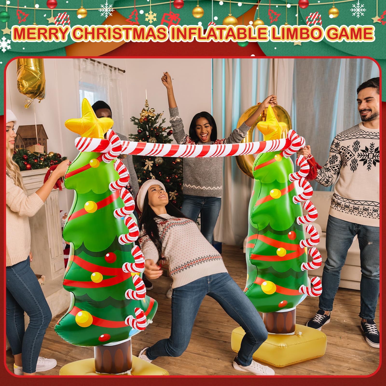 Snapklik.com : Poen 1 Set 60 Inch Christmas Inflatable Limbo Game For ...