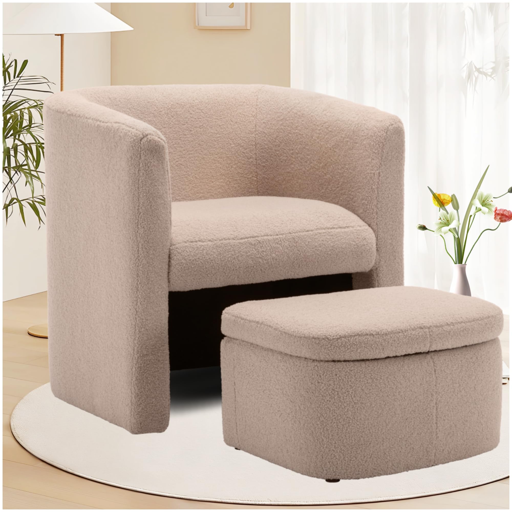 Amazon.com: COLAMY Accent Chair with Storage, Ottoman Living Room Side ...