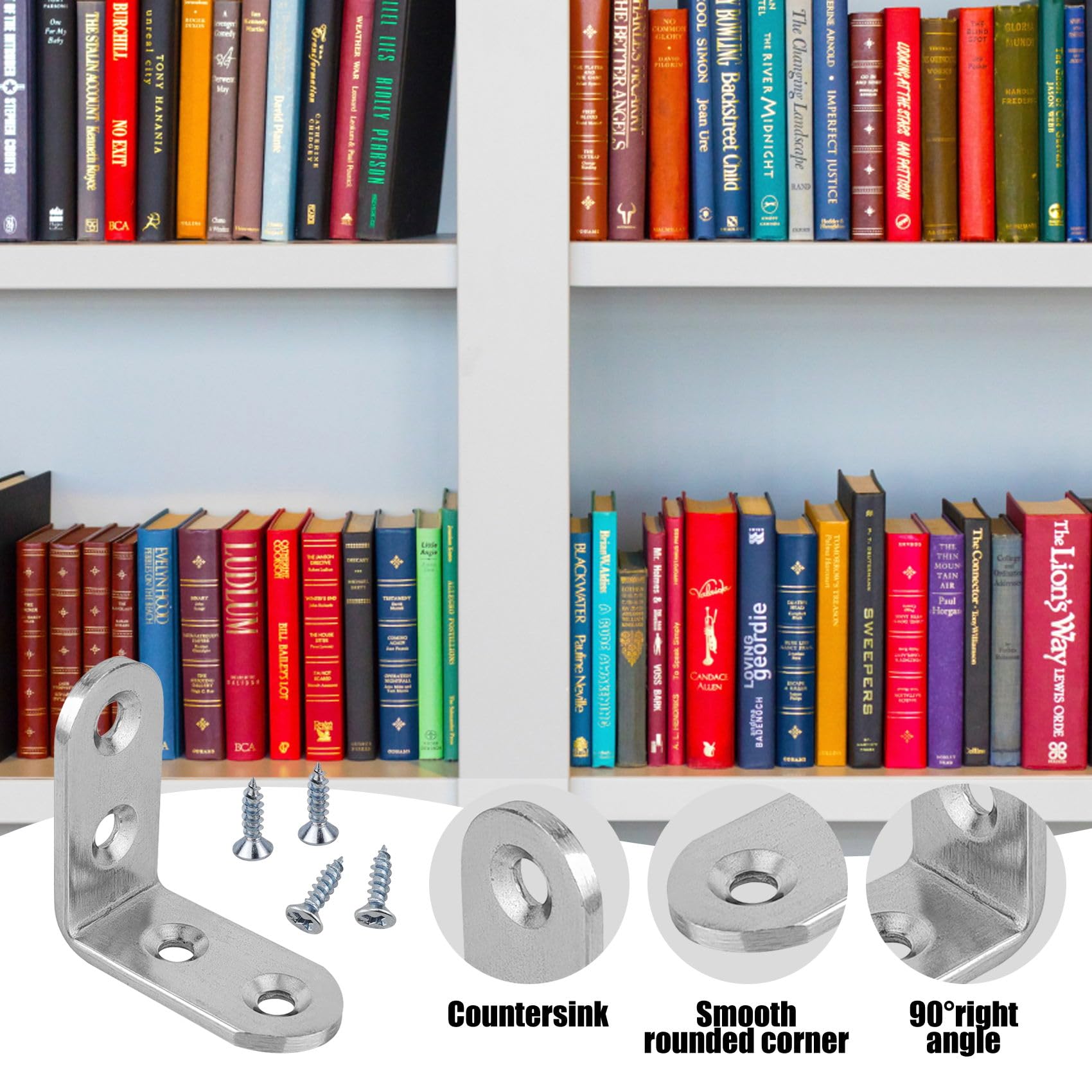 Snapklik.com : 8 Pcs L Bracket Corner Brace 157x157 Inch 3mm Stainless ...