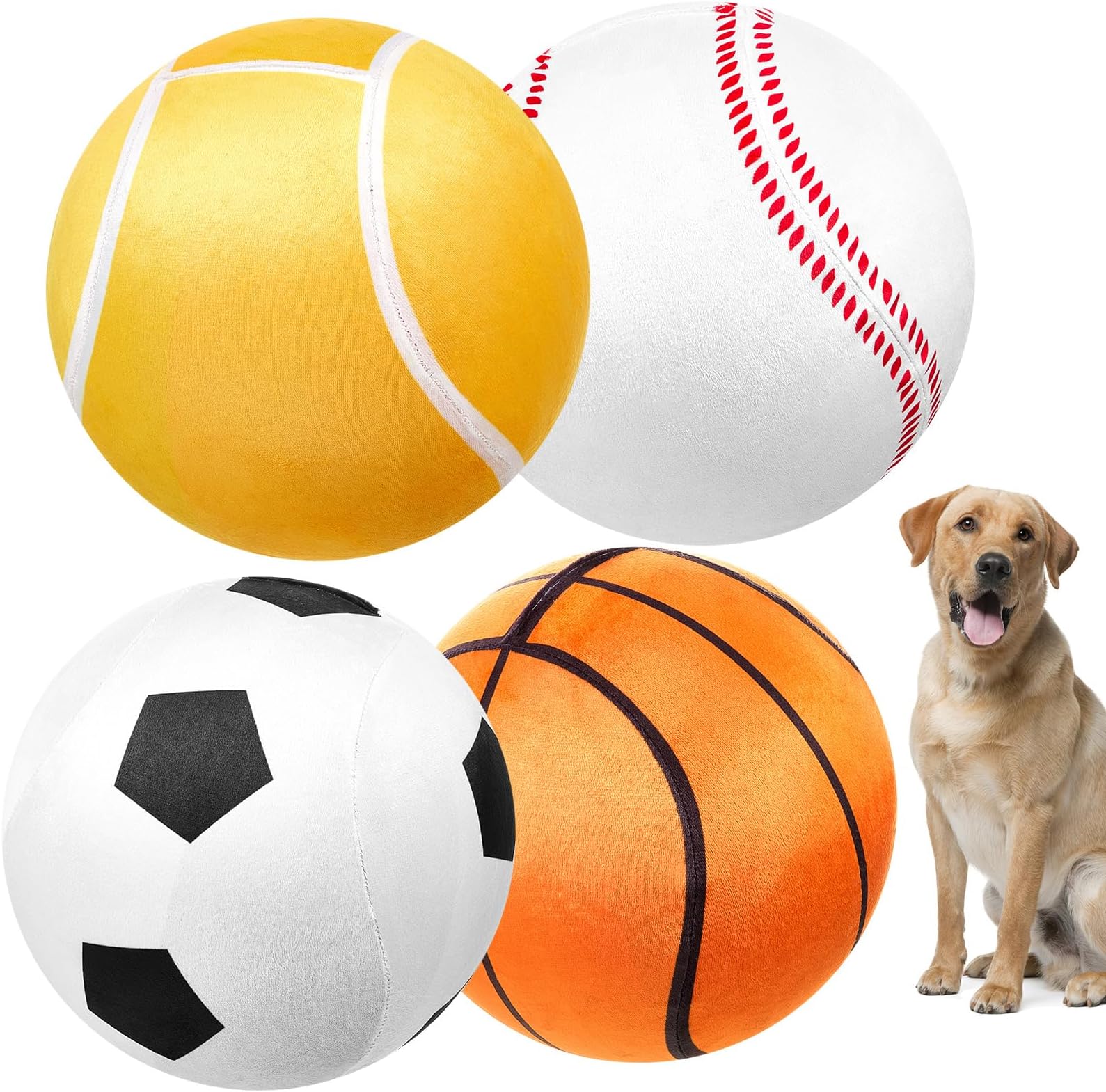 Pet Supplies : Relaxgiant 4 Pcs 11.8 Large Sports Ball for Dogs ...
