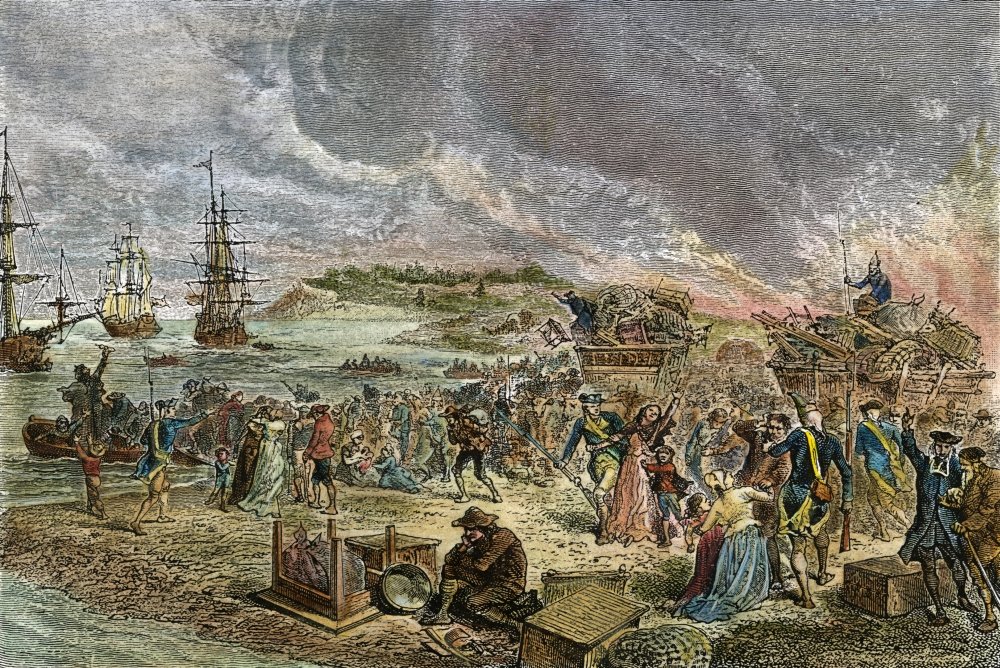 Expulsion Of The Acadians Map Acadians Pembroke:Acadian History:The
