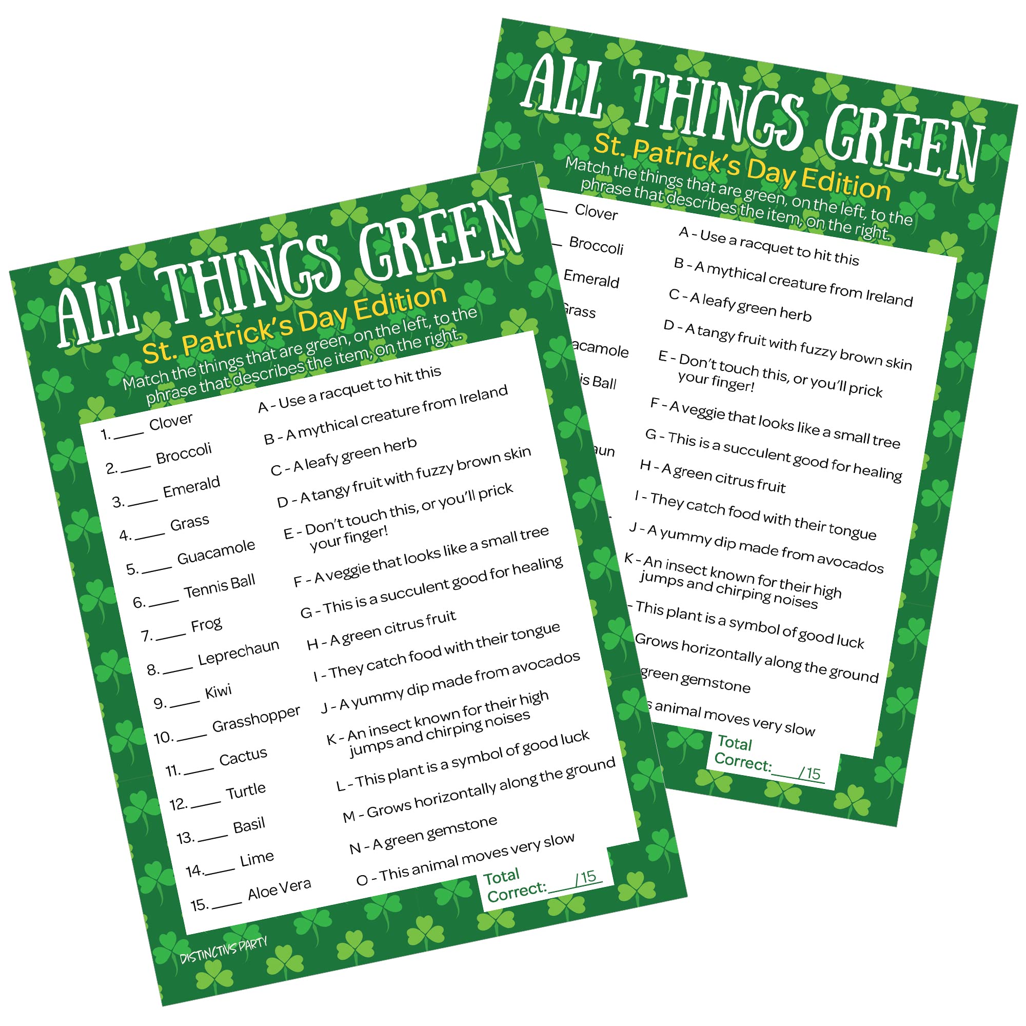 Amazon.com: DISTINCTIVS St. Patrick's Day All Things Green Party Game ...