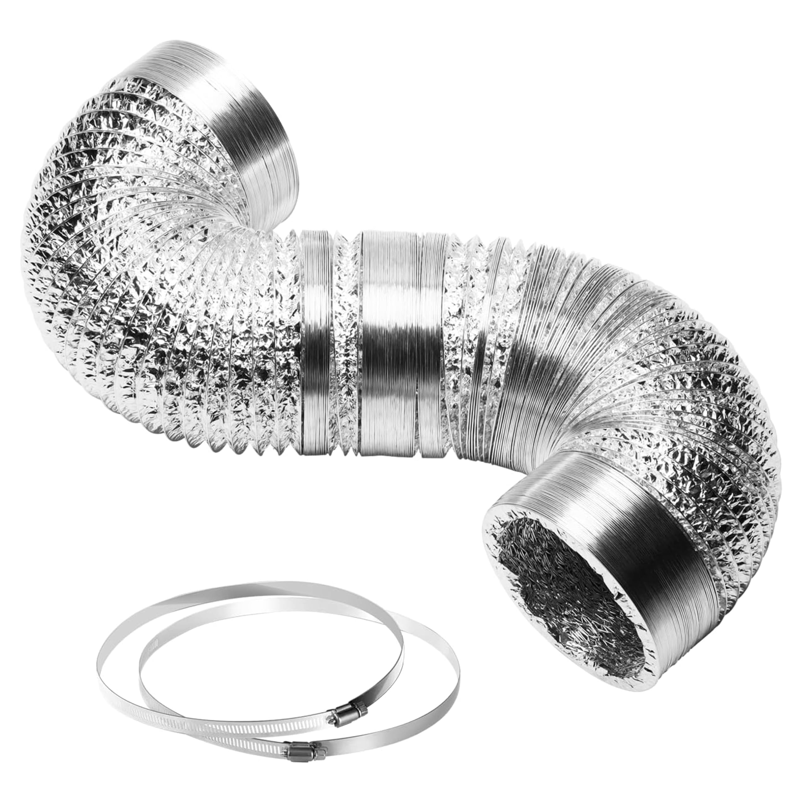 Simple Deluxe 8 Inch 25 Feet Ducting, Non-Insulated Flex Air Aluminum ...