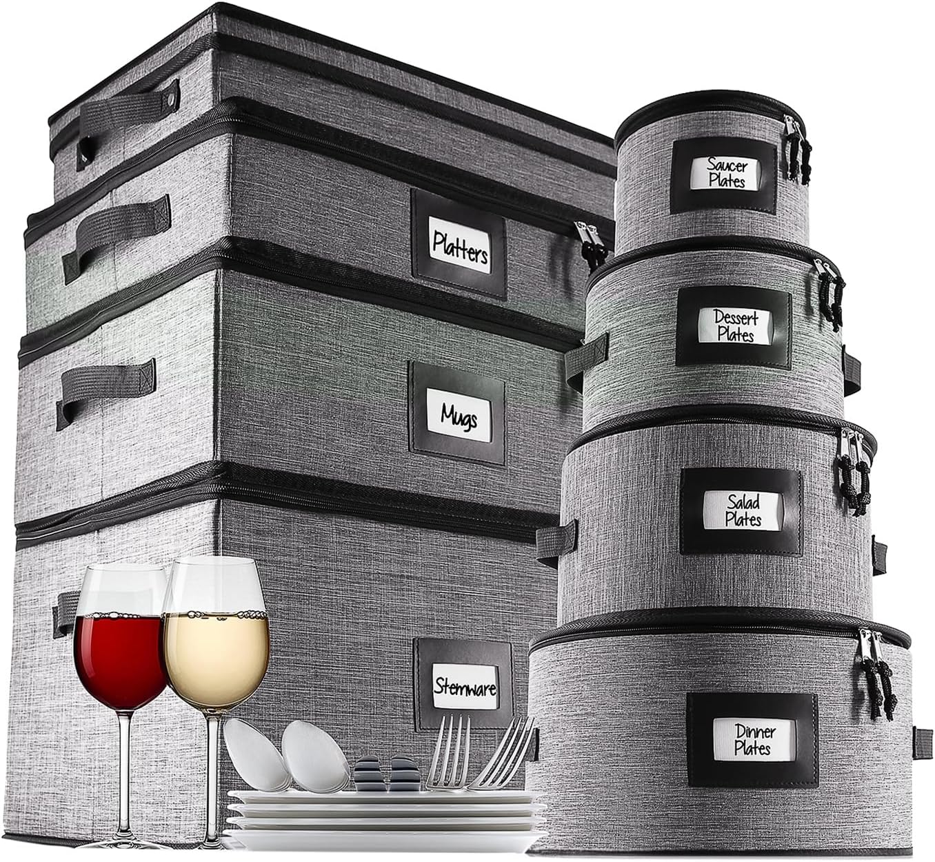 Amazon.com: Fine China Storage Containers Hard Shell, Dish Storage ...