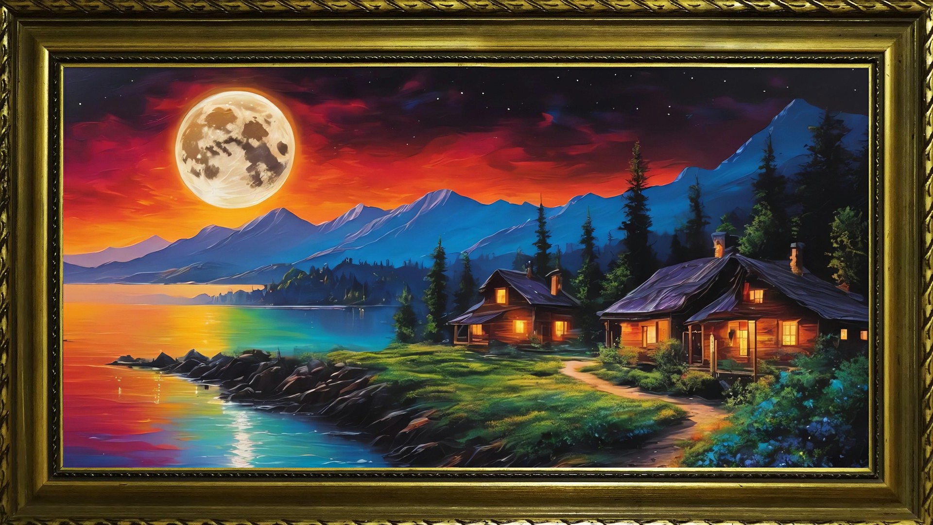 Painting Art Screensaver, Framed Painting TV Wallpaper, Interior Art ...