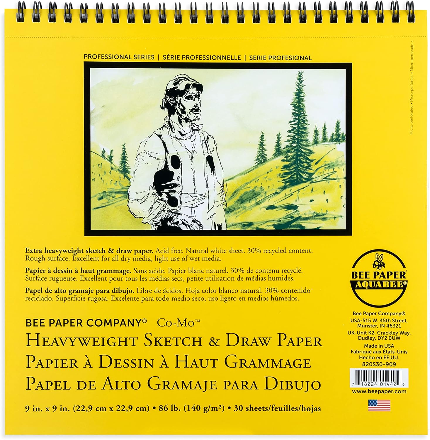 Amazon.com: Bee Paper 9" x 9" Co-Mo Heavyweight Sketch Paper Pad, 30 ...