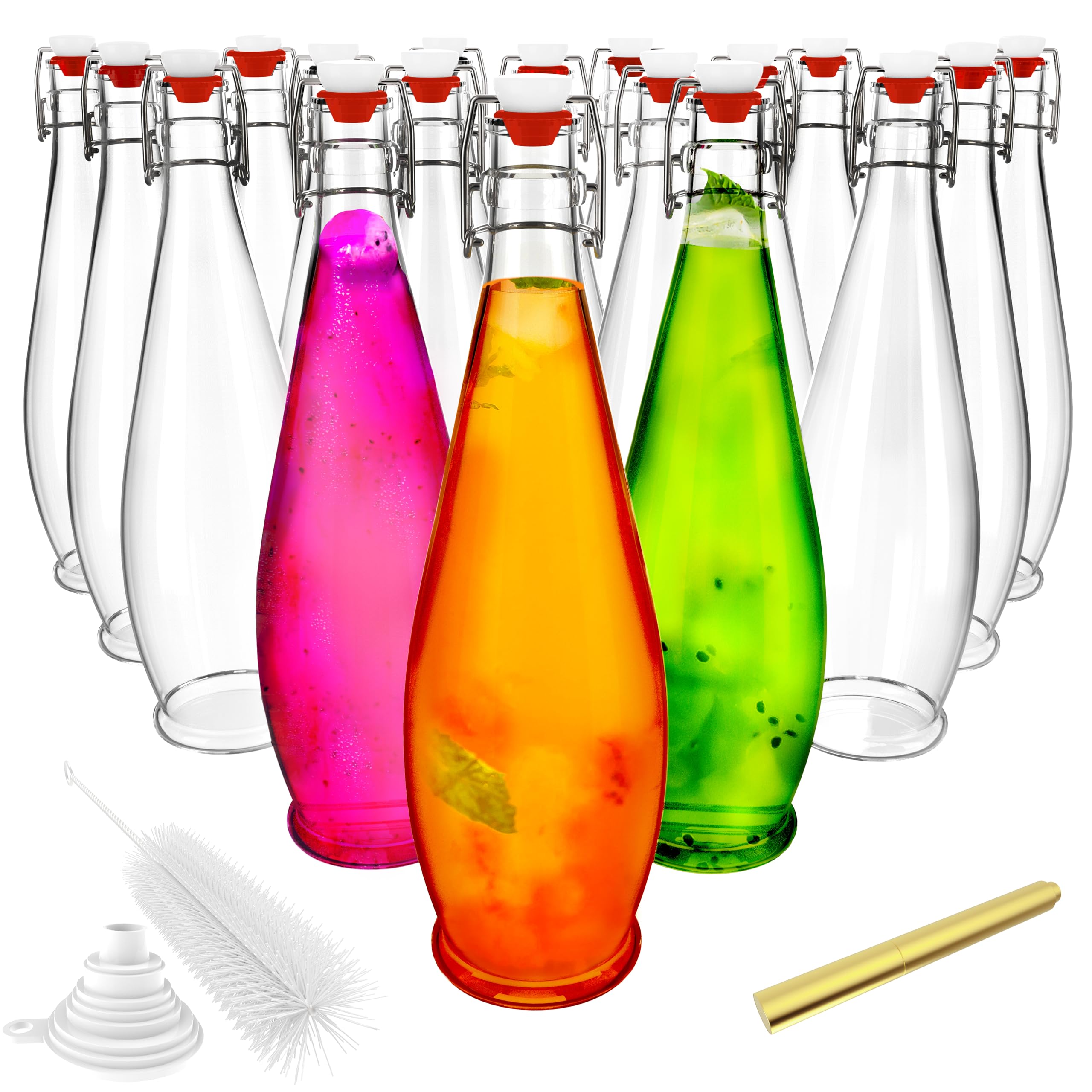 Snapklik.com : Nevlers 33 Oz Teardrop Swing Top Glass Bottles