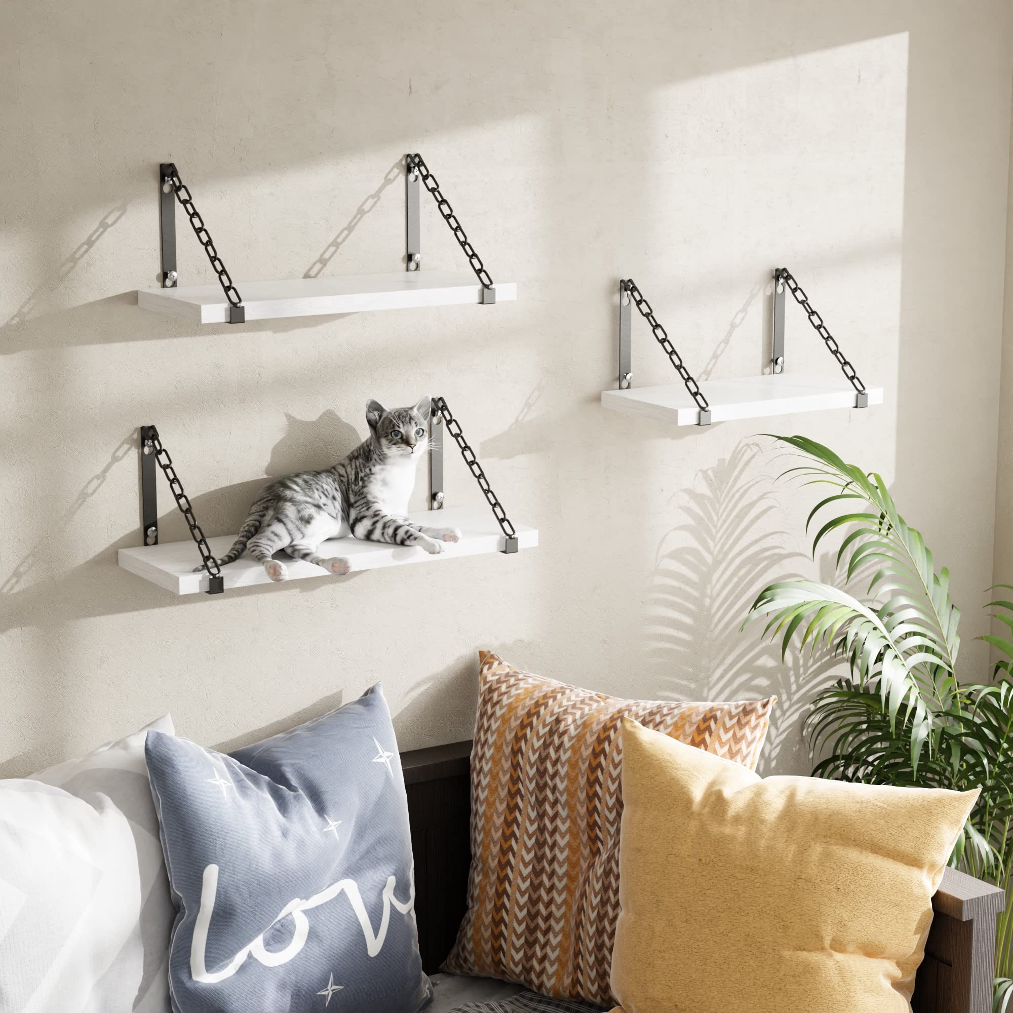 Wall Shelves Suspended From Chains 8 Chain Shelving Ideas | Shelves,