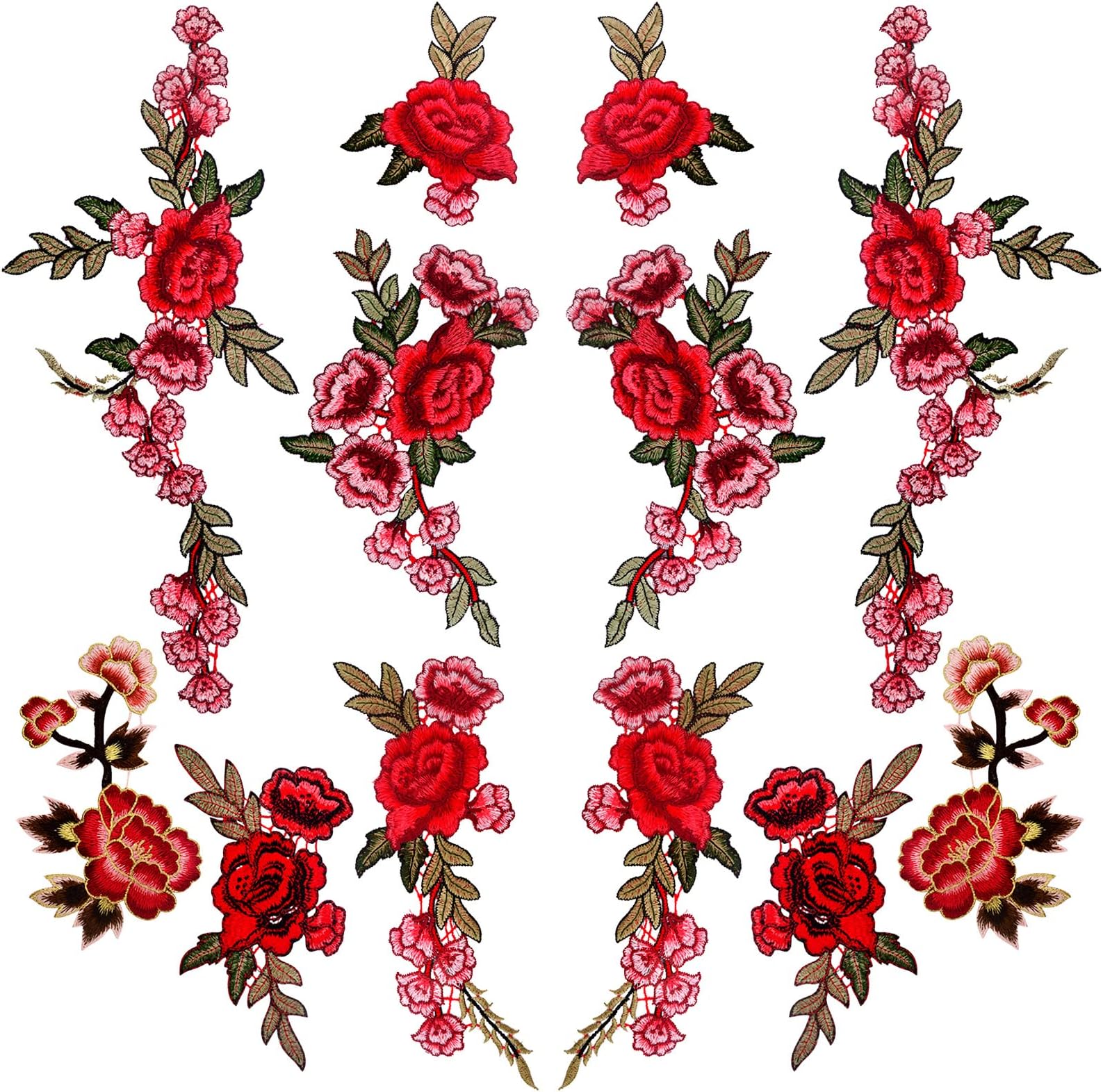 Amazon.com: CHANZET Rose Flower Iron On Patches Vintage 4pcs ...