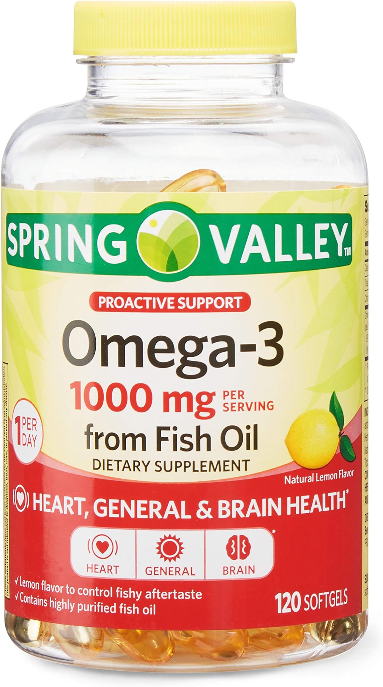 Amazon.com: Spring Valley Omega-3 1000mg from Fish Oil Dietary ...