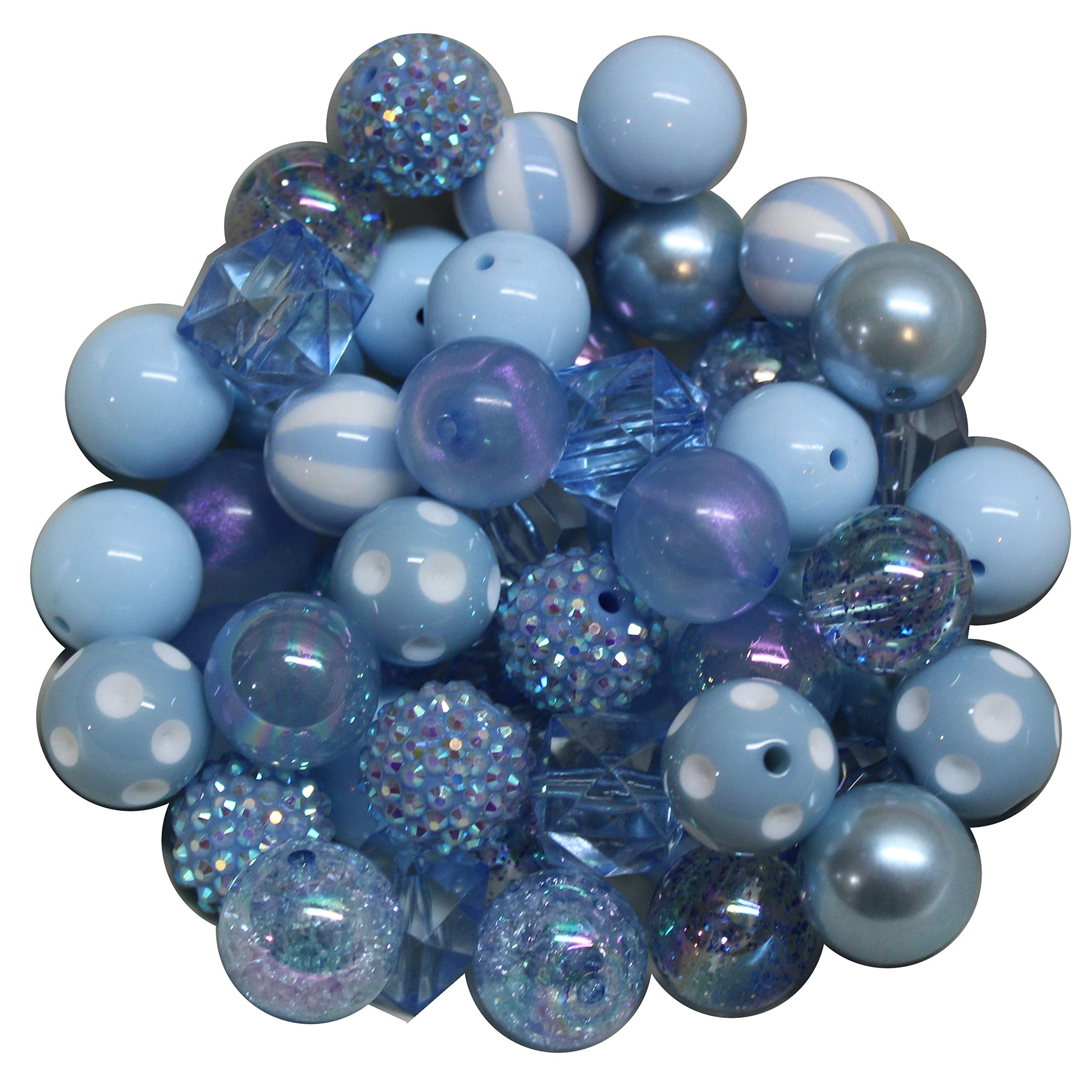 Amazon.com: 20mm Bulk Mix of 52 Blue to Baby Blue Chunky Bubblegum ...