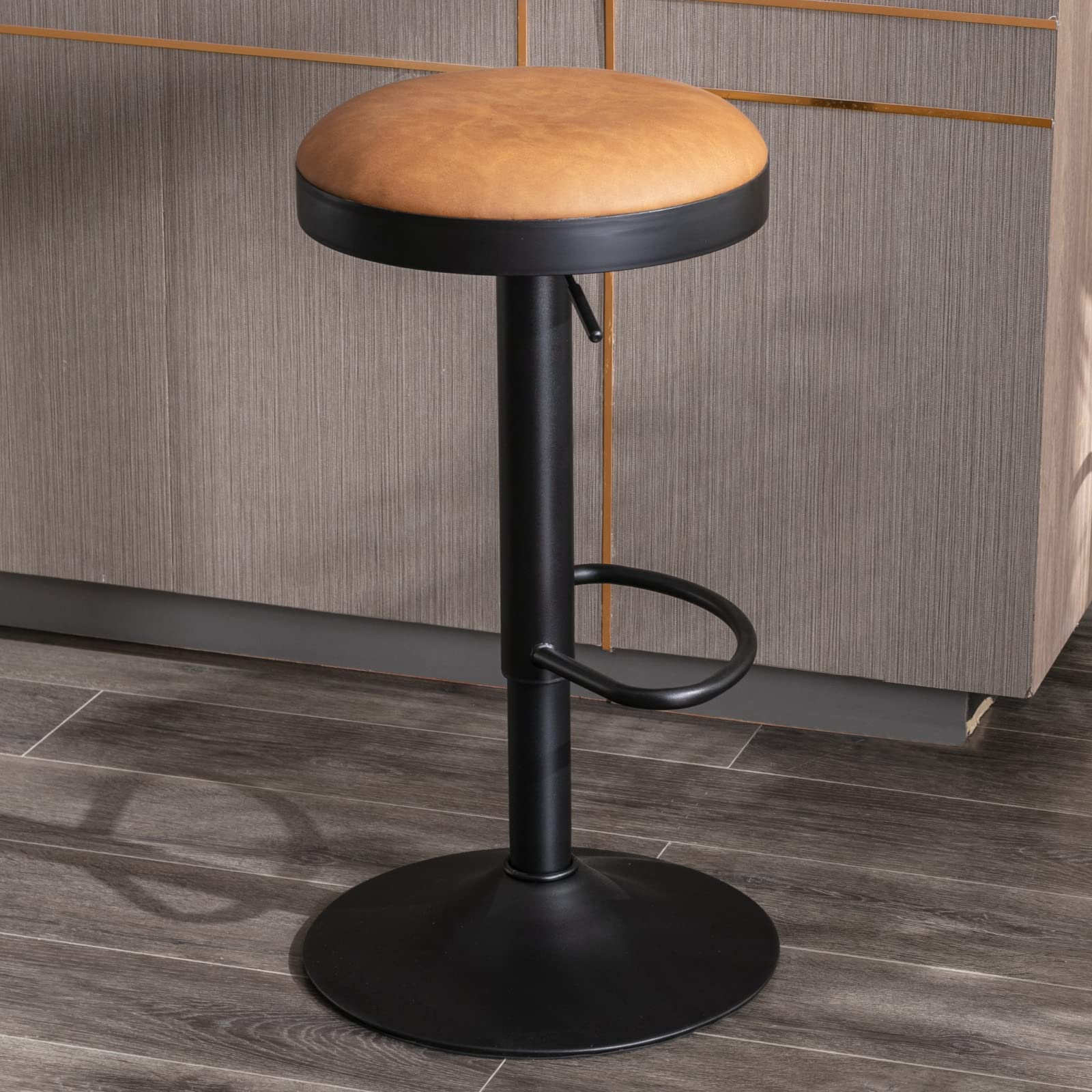 Amazon.com: LukeAlon Vintage PU Leather Bar Stools, Seat Height ...